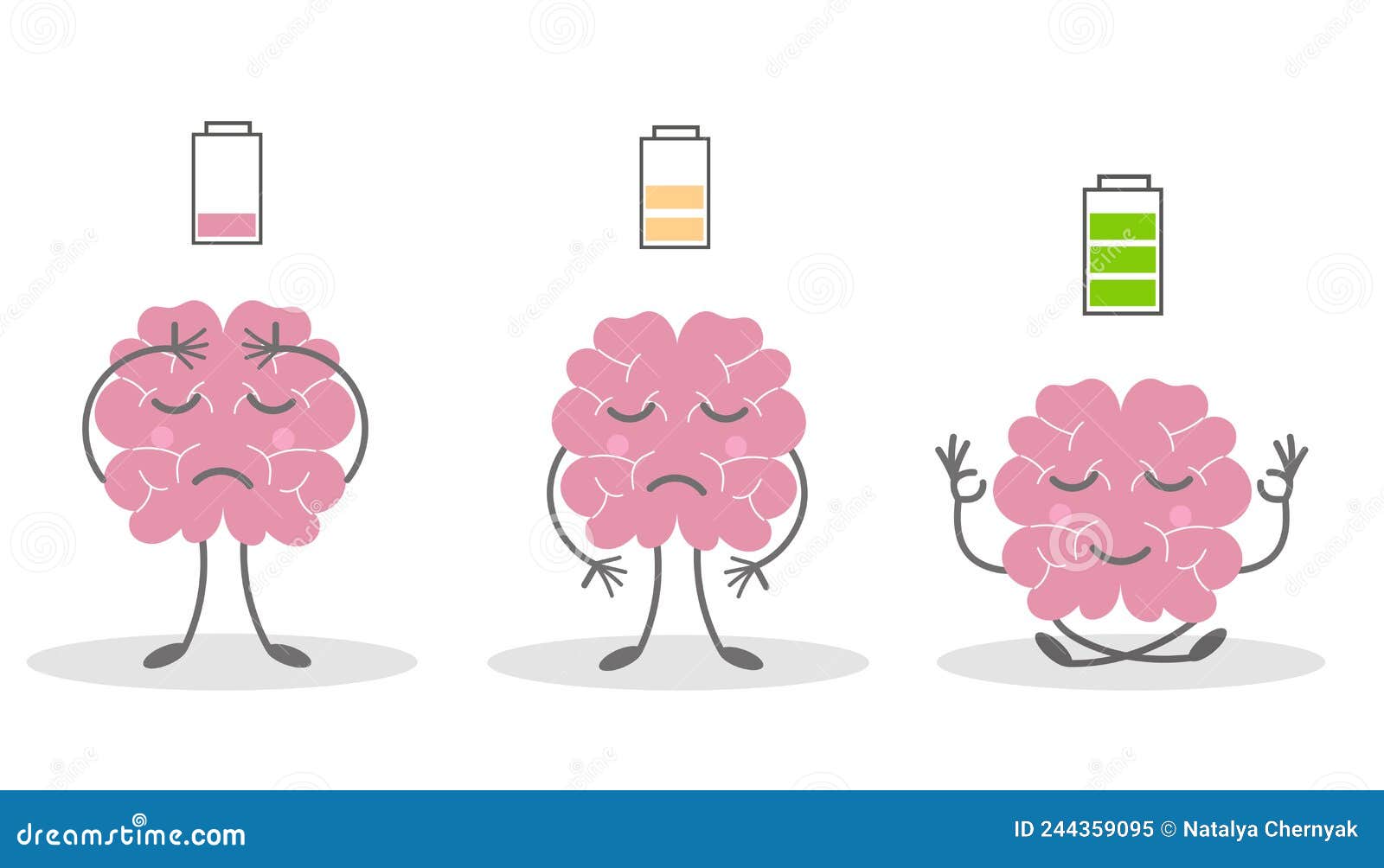Battery Energy in Human Mental. Brain Concentration Concept Stock ...