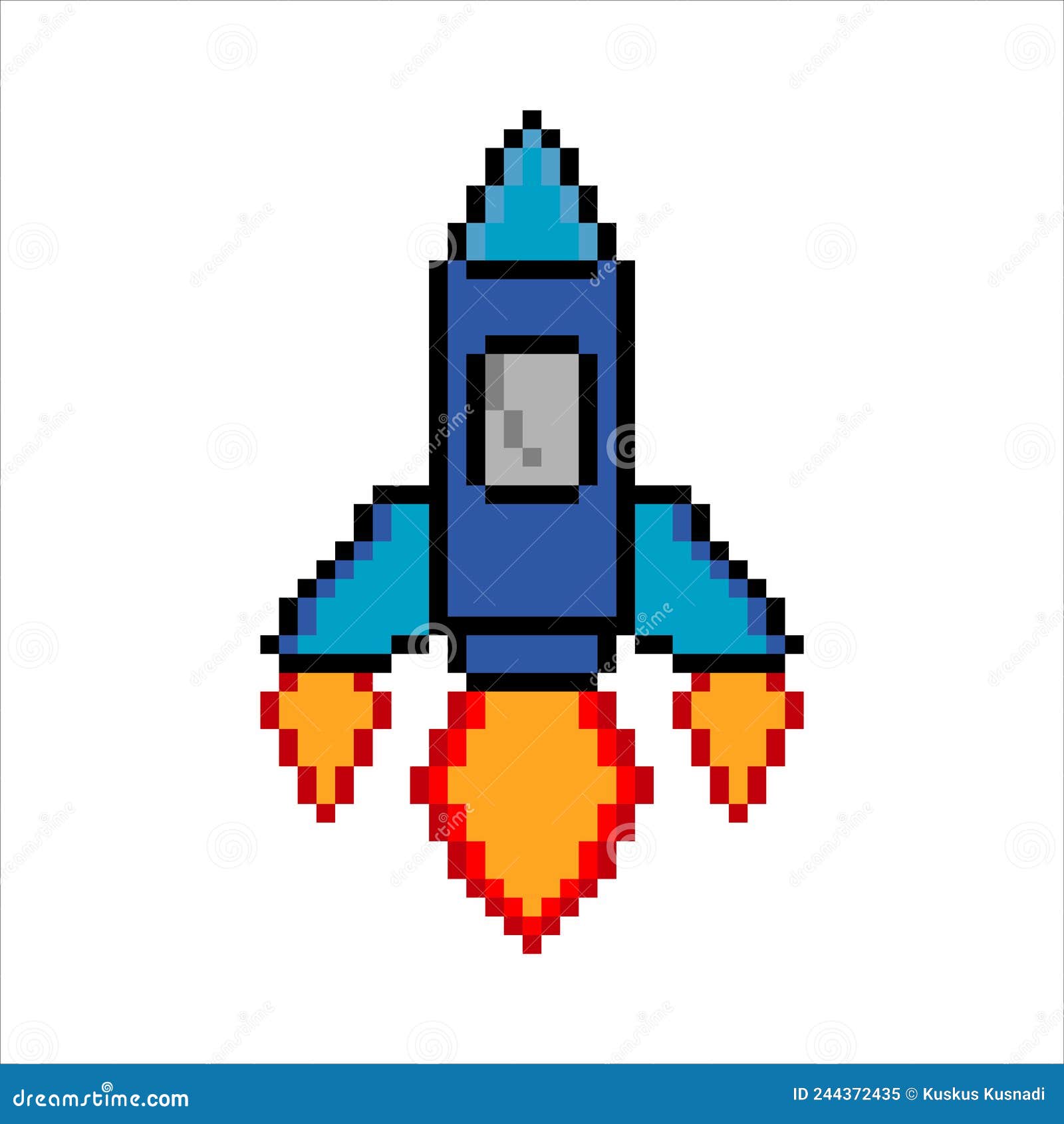 Rocket Launch with Pixel Art. Stock Vector - Illustration of mosaic ...