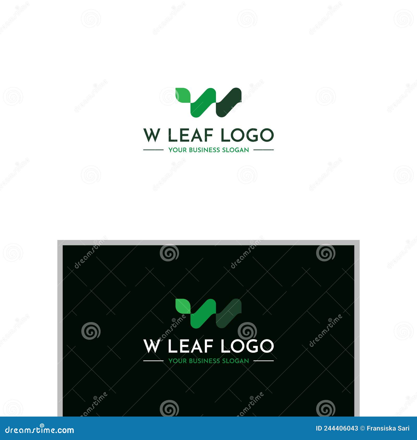W LEAF LOGO stock vector. Illustration of ecology, element - 244406043