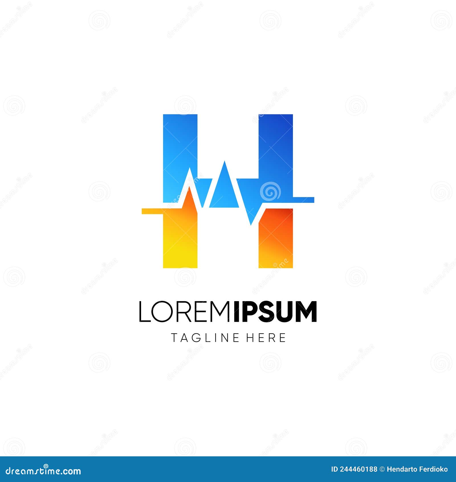 Letter H Health Pulse Logo Design Vector Icon Graphic Stock Vector ...