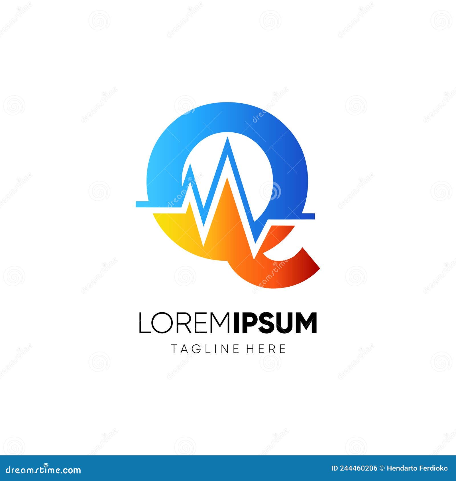 Letter Q Health Pulse Logo Design Vector Icon Graphic Stock Vector ...