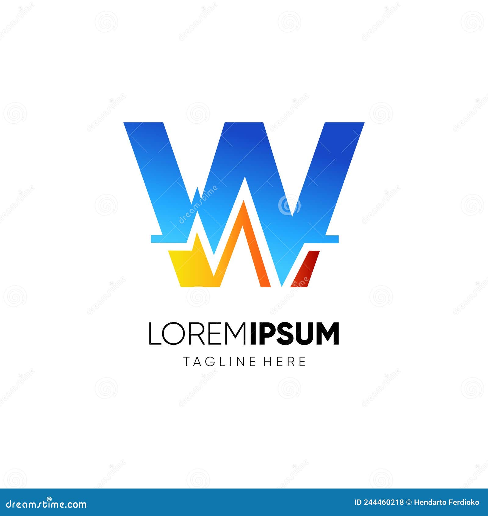 Letter W Health Pulse Logo Design Vector Icon Graphic Stock Vector ...