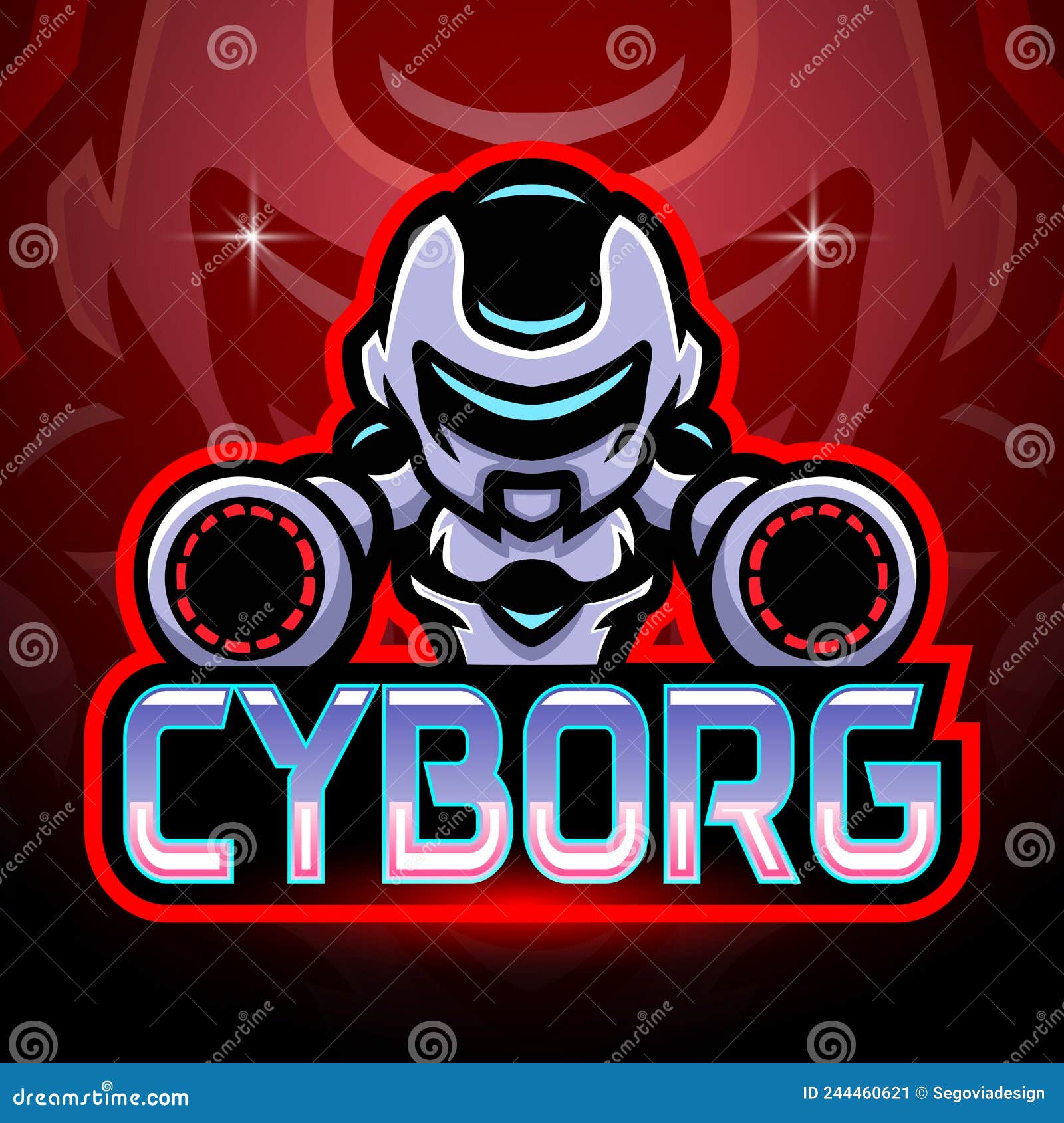 Cyborg Esport Logo Mascot Design Stock Vector - Illustration of ...