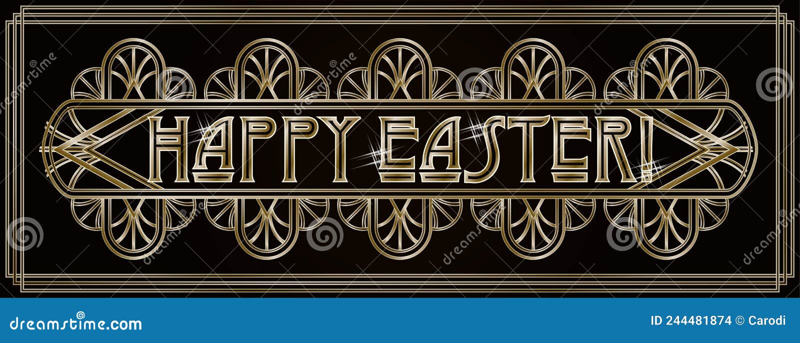 Happy Easter Vip Banner, Art Deco Style, Vector Stock Vector ...