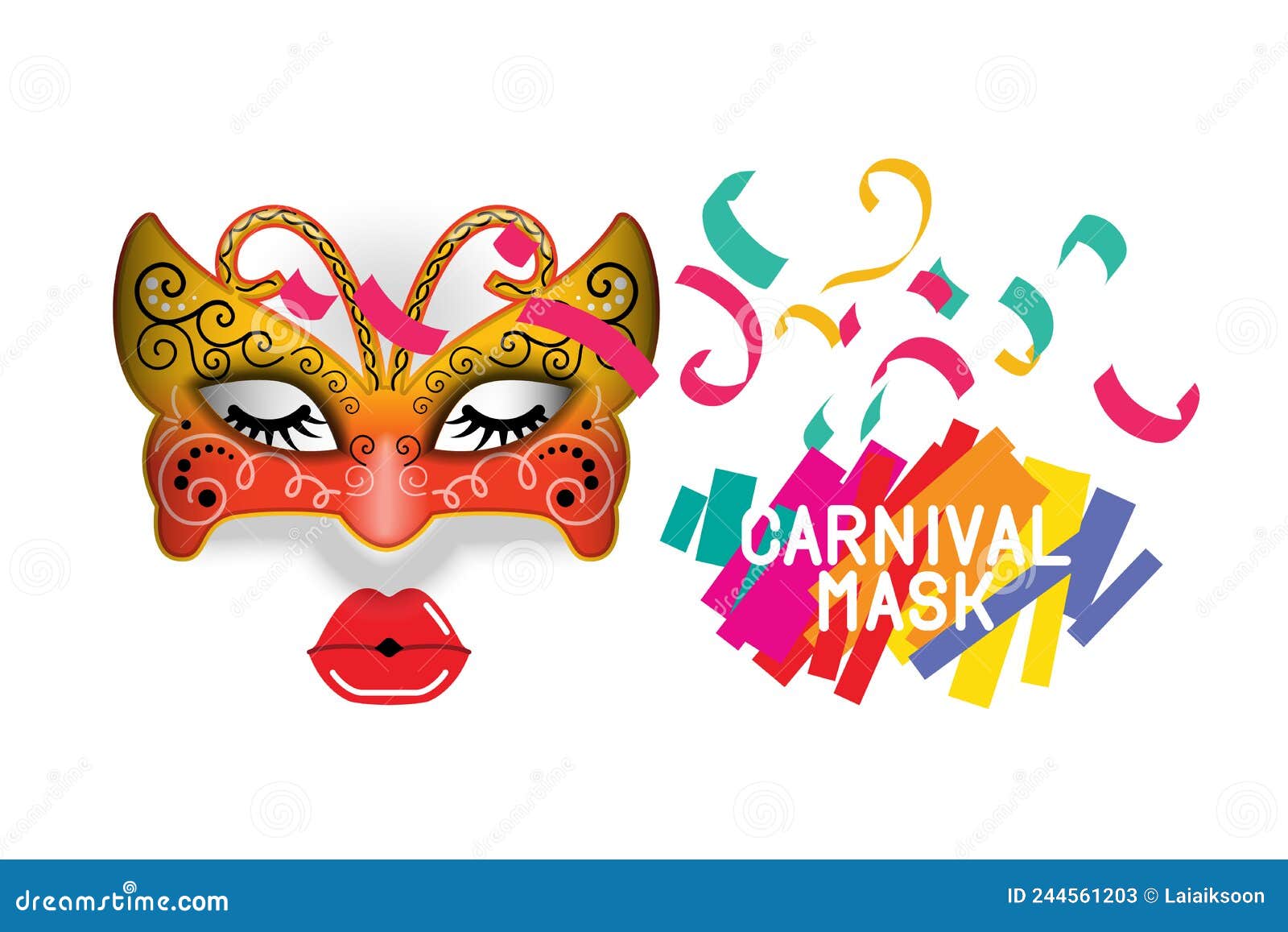 Masquerade Party Mask. Carnival Mask. for Poster, Placard, Wallpaper ...