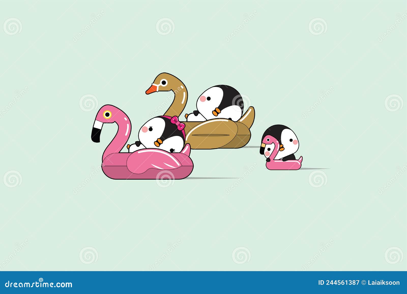 Swan Inflatable Pool Floats Pattern. Vector Seamless Texture ...