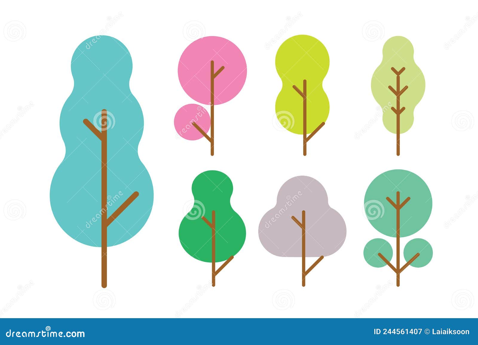 Set of tree icons stock vector. Illustration of icons - 244561407