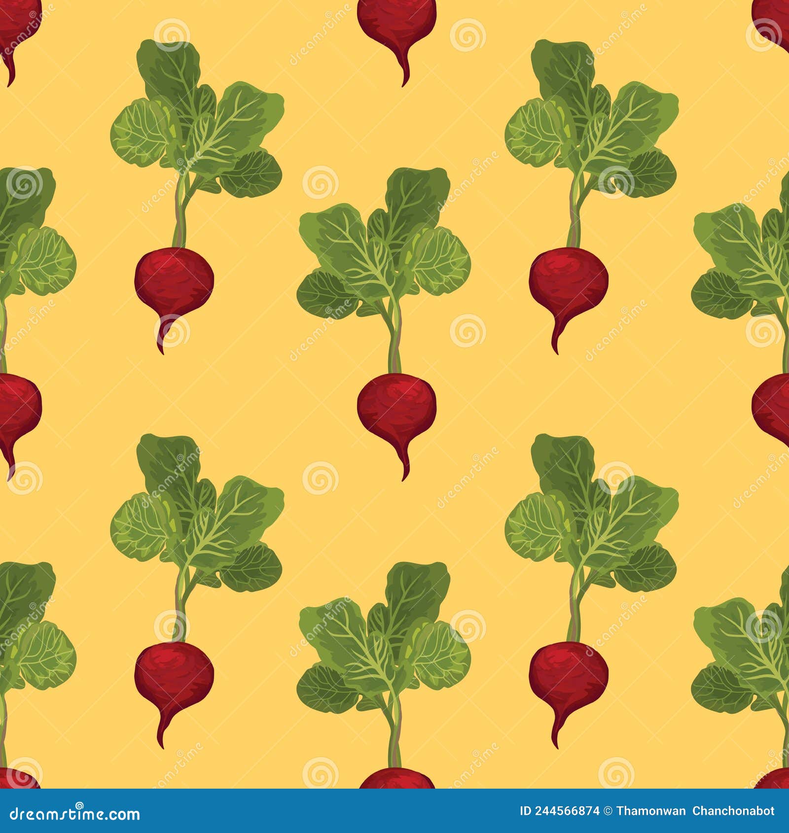 Hand Draw Vegetable Seamless Pattern Design Stock Vector - Illustration ...