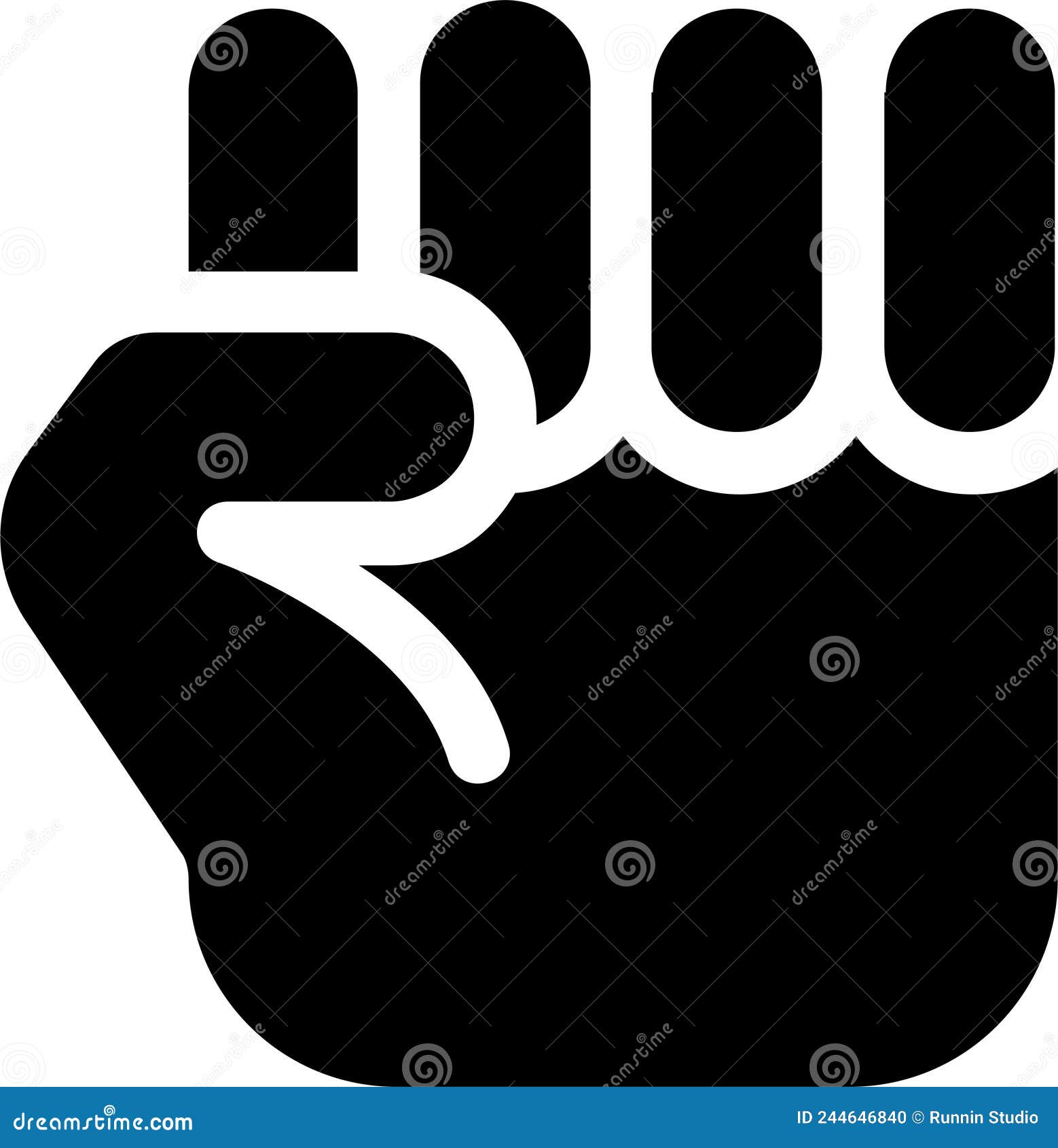 Right Fist Icon stock vector. Illustration of protest - 244646840