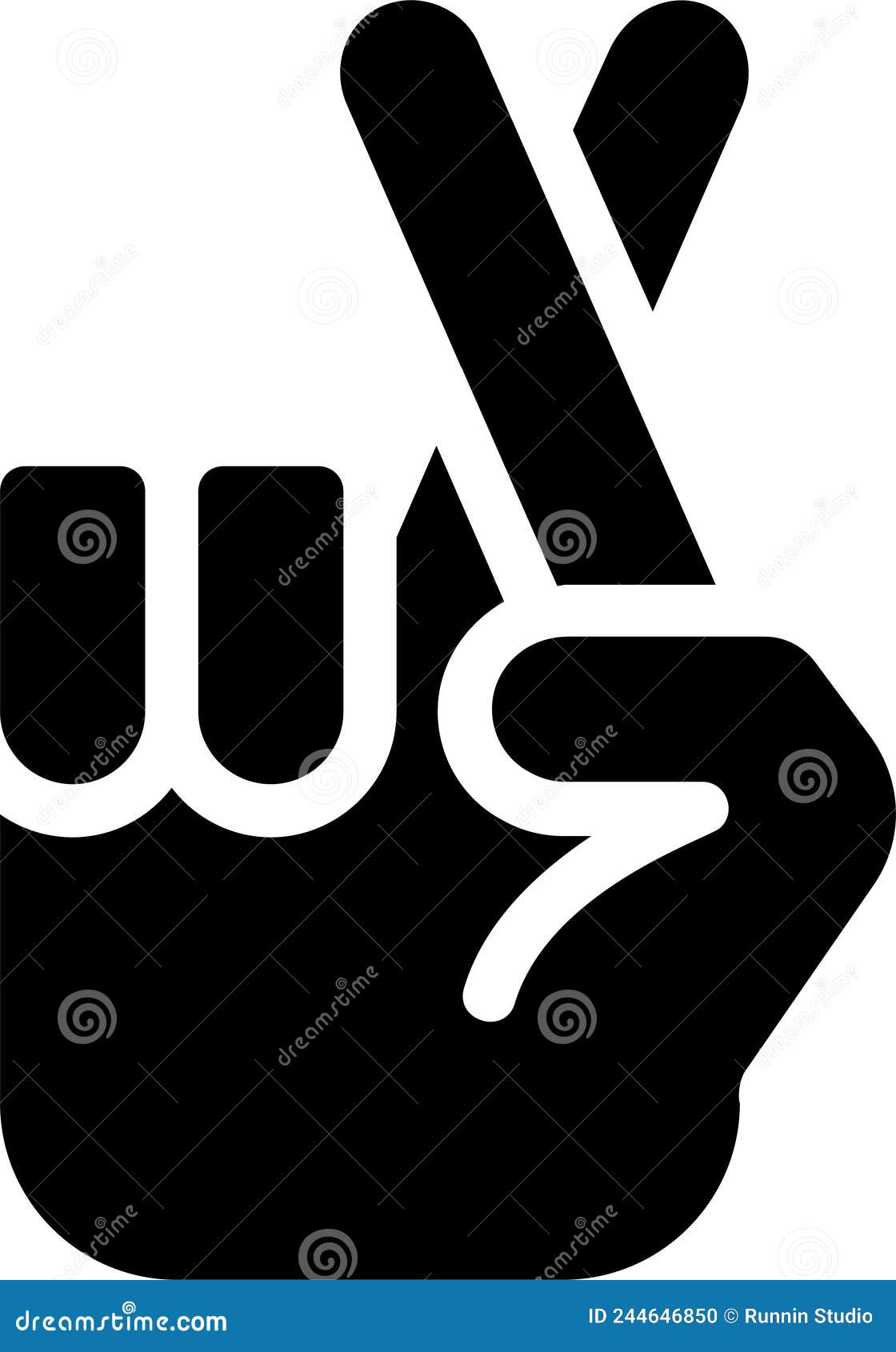 Finger Cross Icon stock vector. Illustration of hand - 244646850