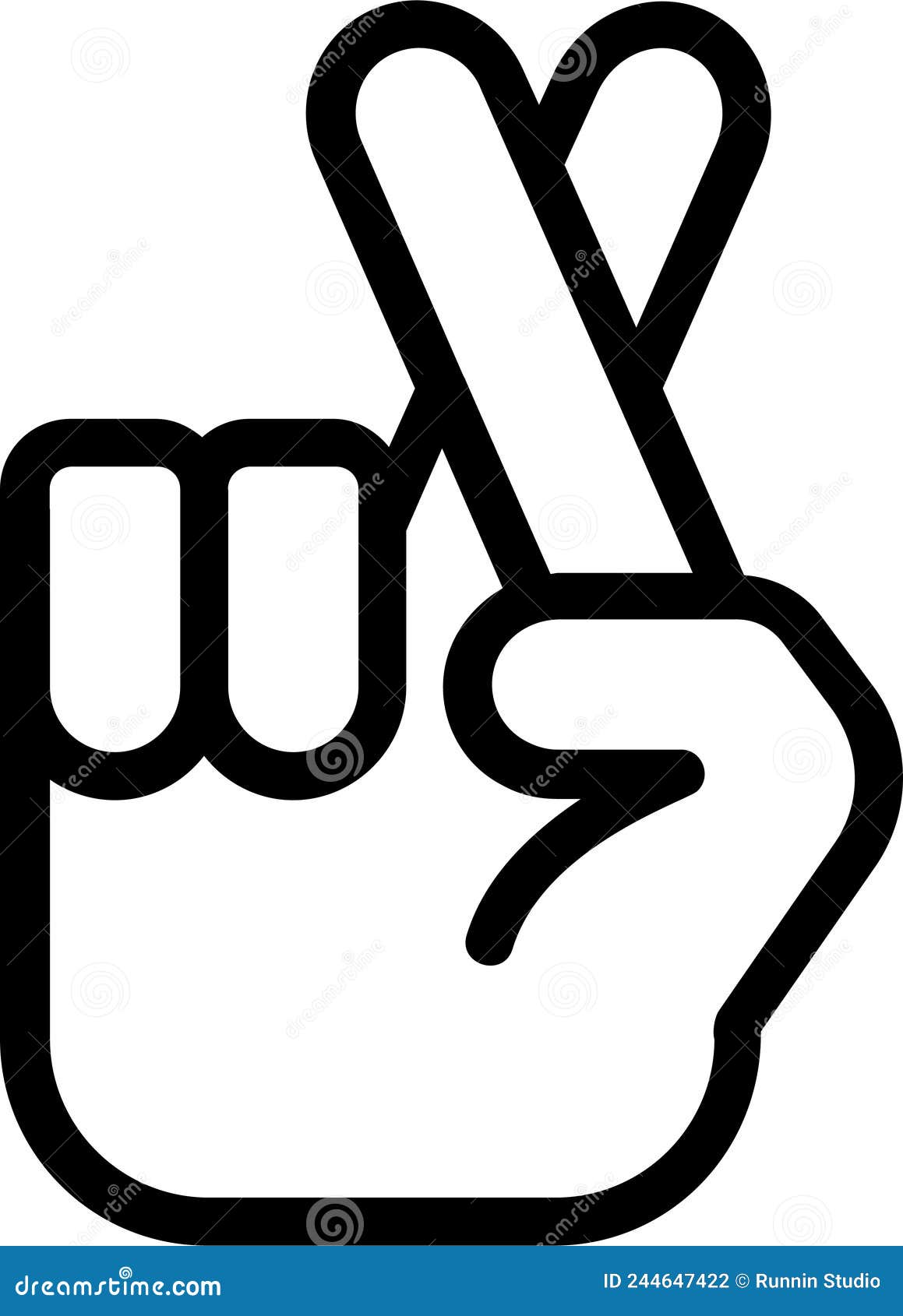 Finger Cross Icon stock vector. Illustration of false - 244647422