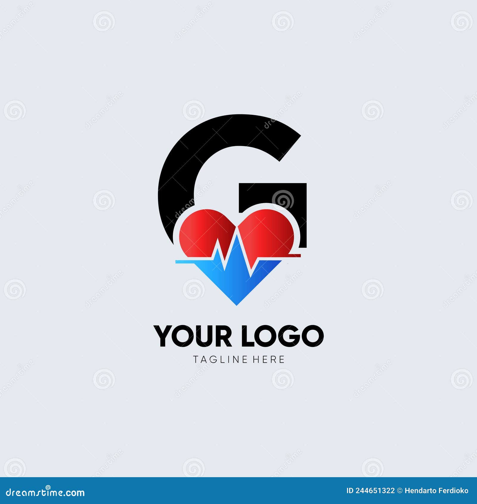 Letter G Heartbeat Logo Design Vector Icon Graphic Stock Vector ...