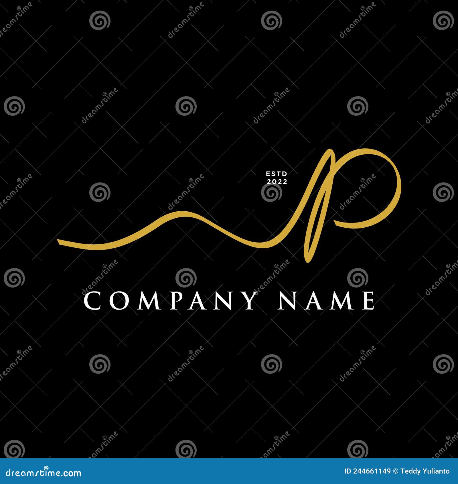 Stylish Initial P Ribbon Logo Stock Vector - Illustration of industry ...