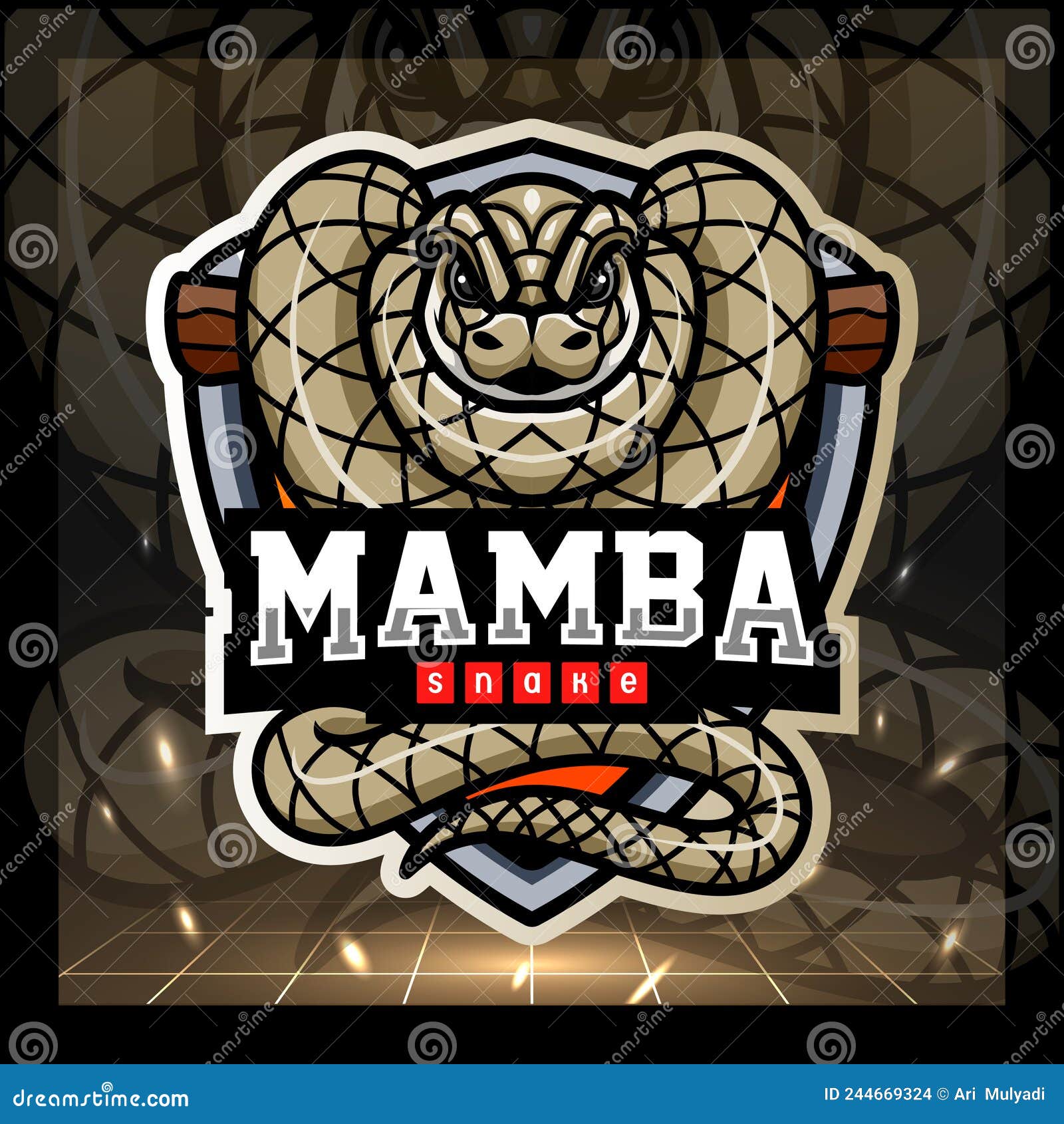 Black Mamba Snake Mascot. Esport Logo Design Vector Illustration ...