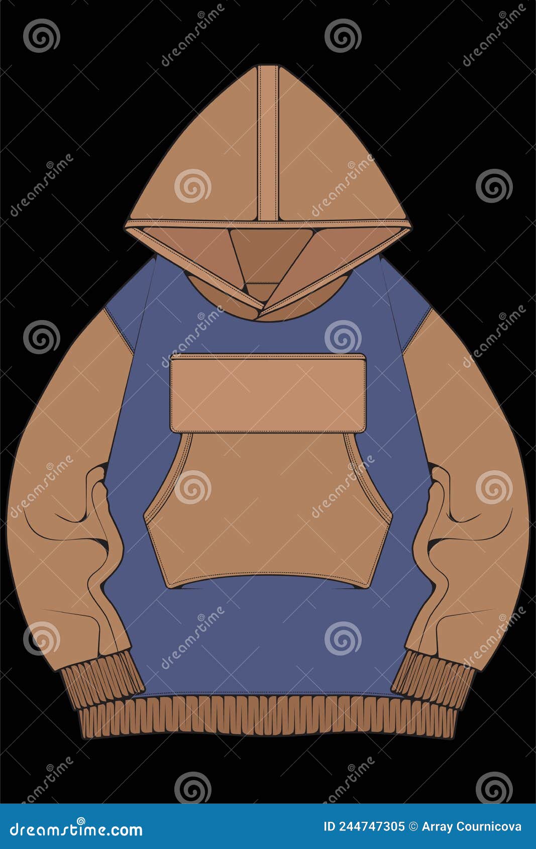 Hoodie Oversized Jacket Coloring Drawing Vector, Hoodie Jacket ...