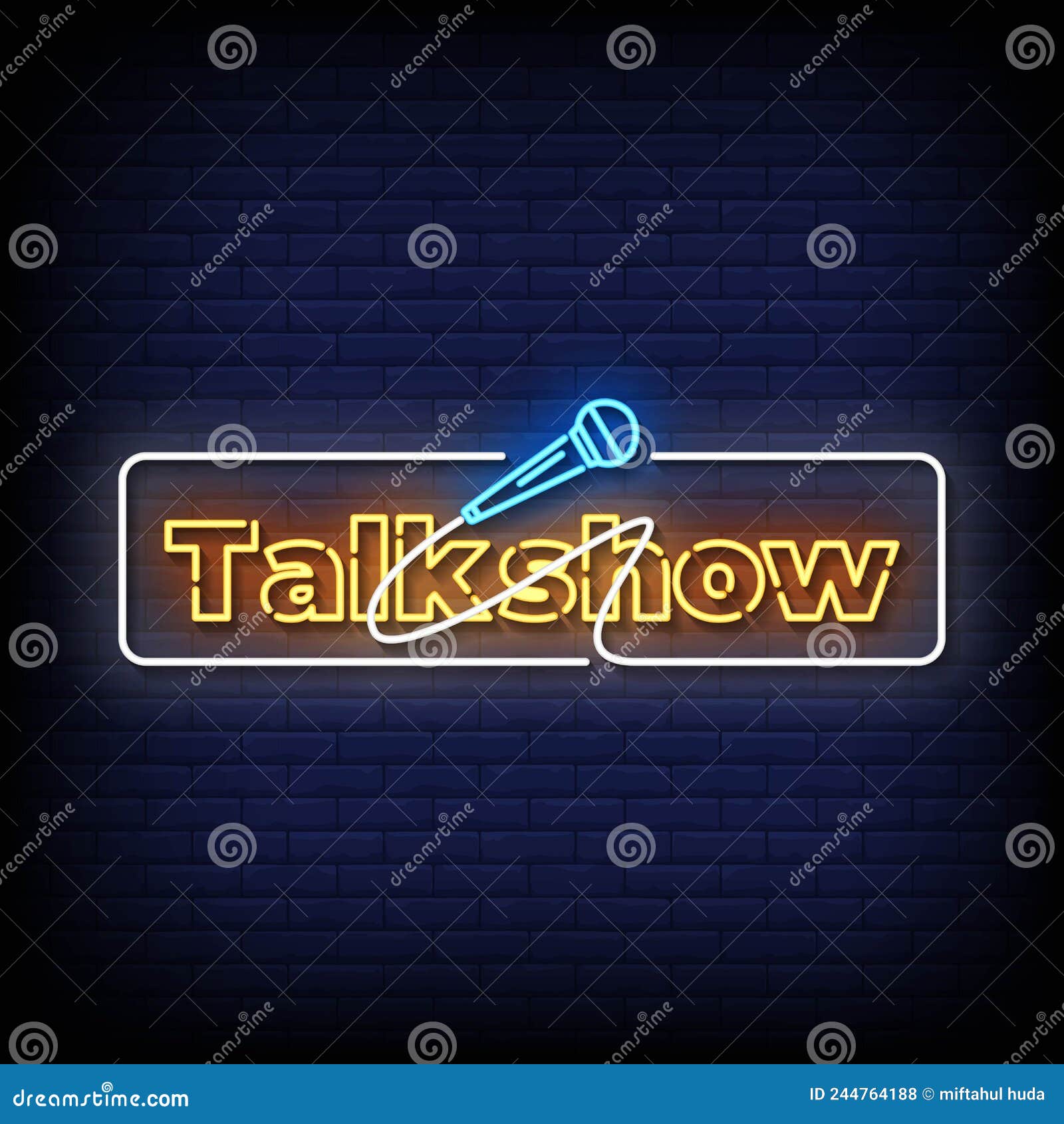 Talk Show Neon Signs Style Text Vector Stock Vector - Illustration of ...