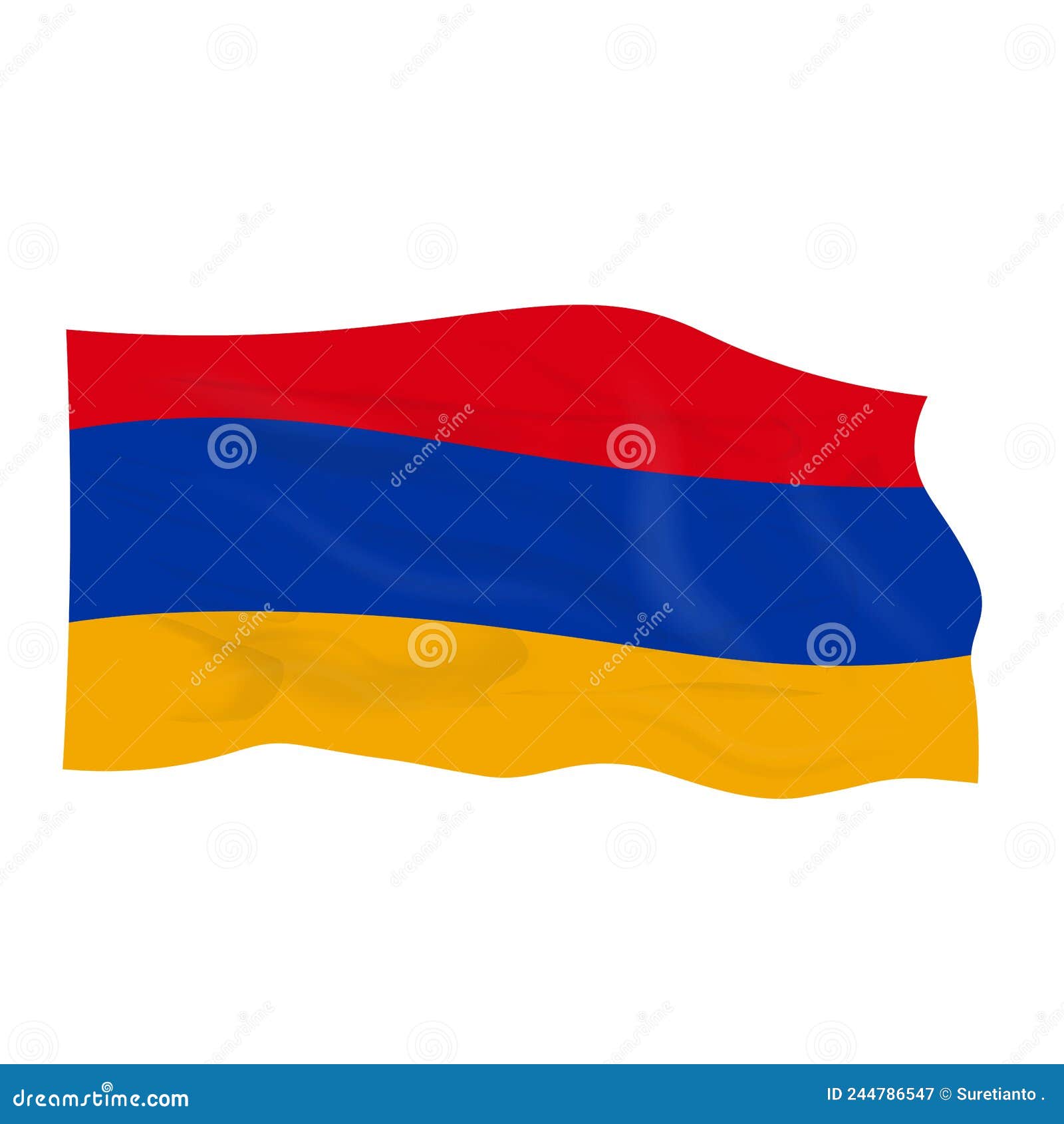 Armenian national flag stock illustration. Illustration of pole - 244786547