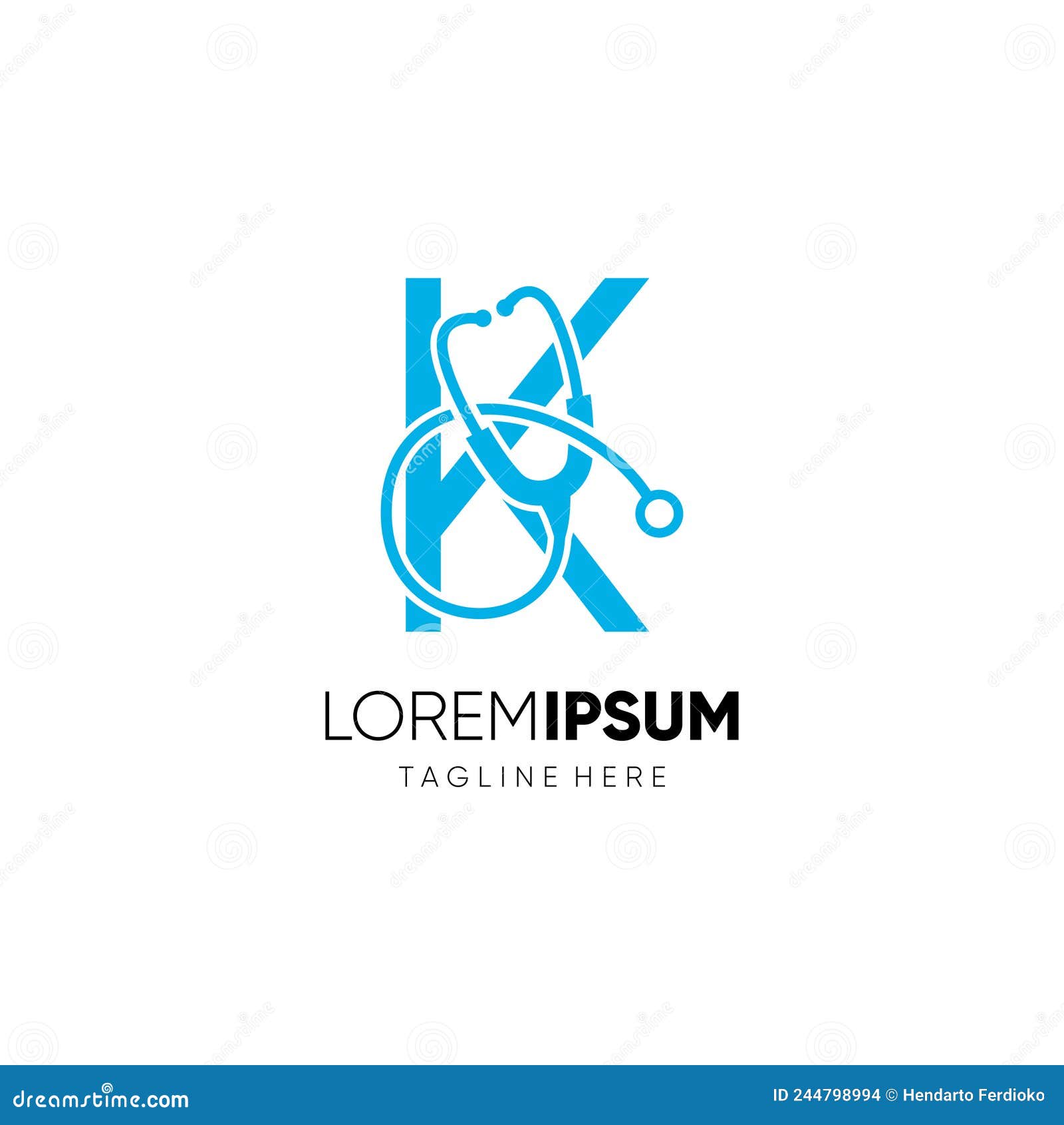 Letter K Stethoscope Logo Design Vector Icon Graphic Stock Vector ...
