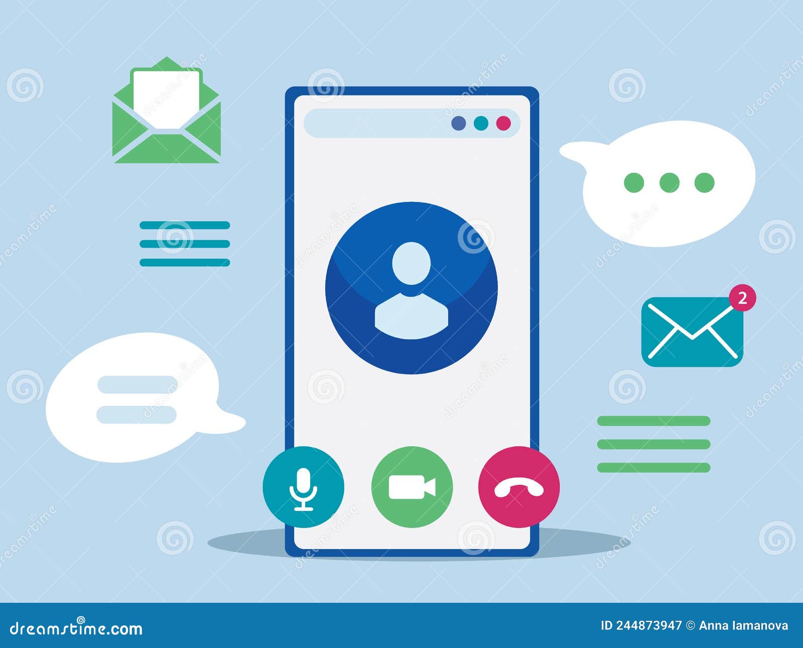 User Profile for Communication.Video Call, Working from Home Stock ...