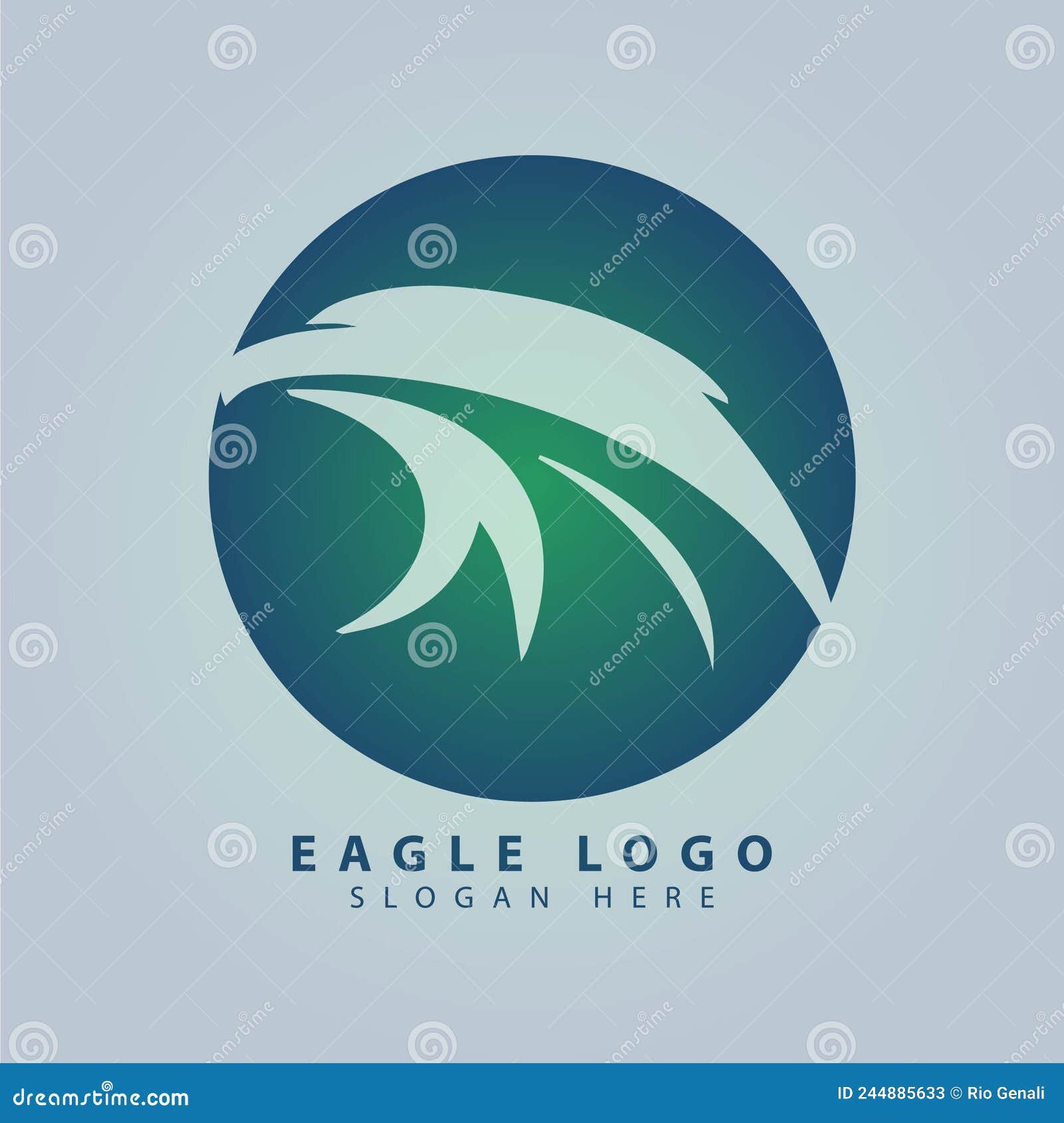 Ambitious Eagle Head Logo in Circle. Stock Vector - Illustration of ...