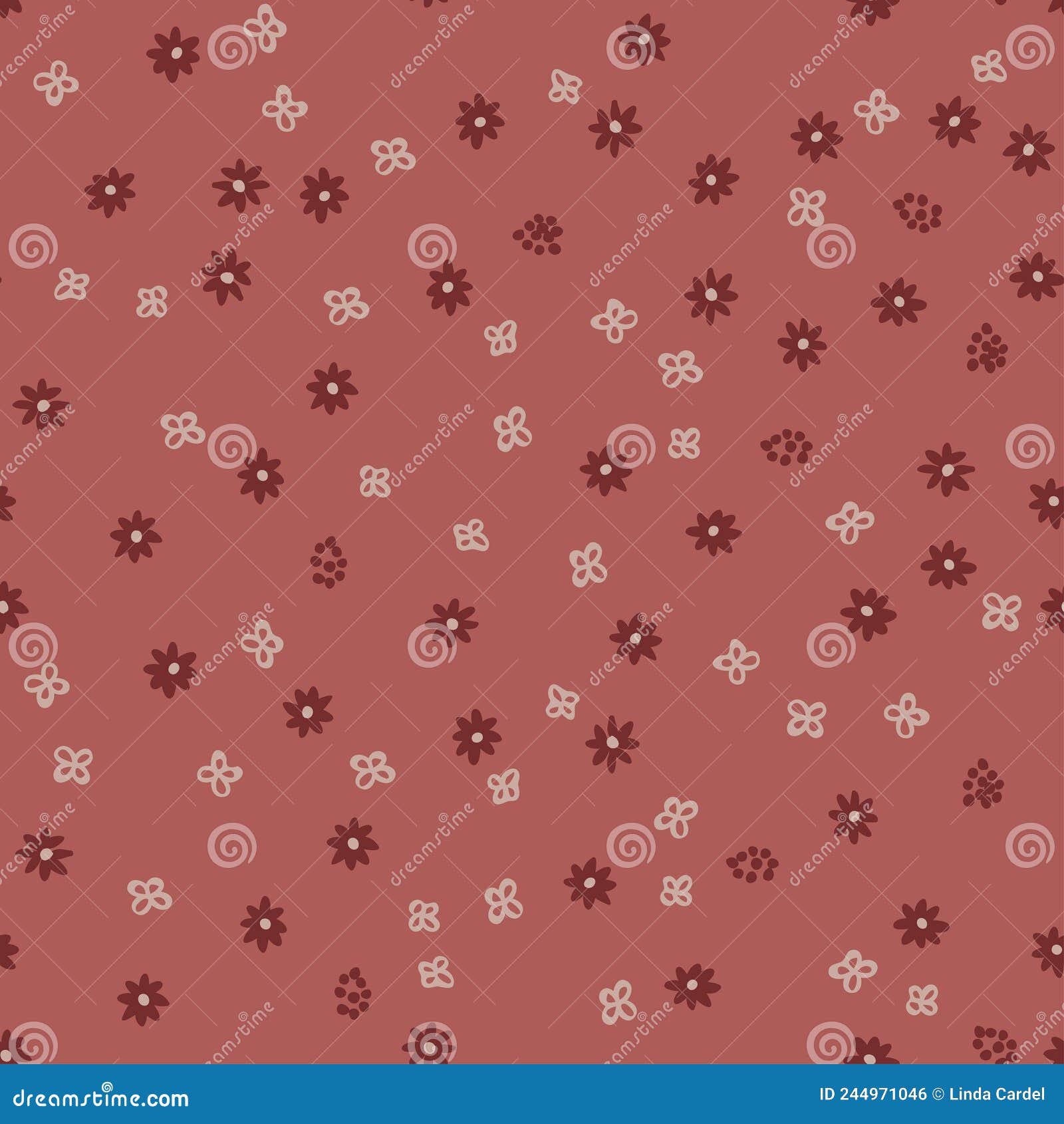 Small Ditsy Floral Pattern with Ornamental Seamless Vector Pattern ...