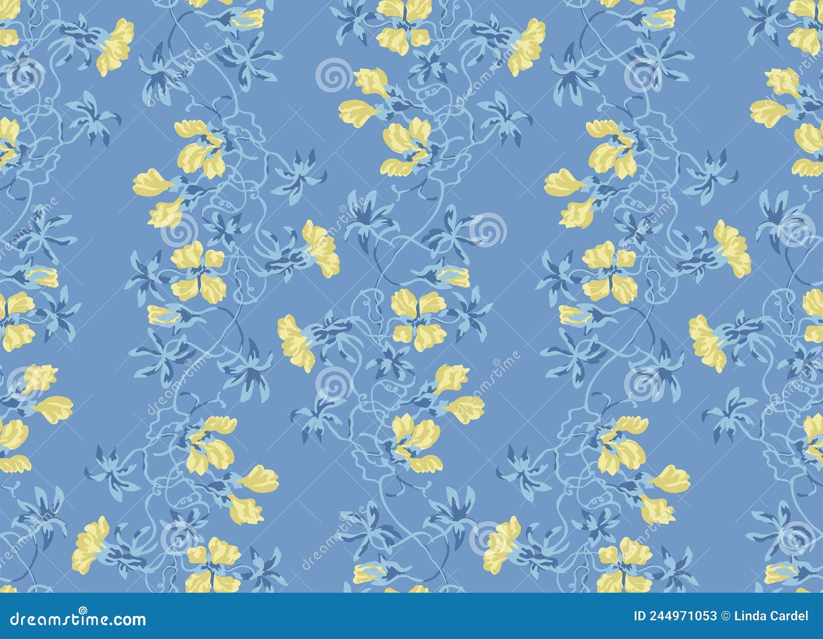 Spring Blooming Decorative Floral Seamless Vector Pattern for Bed Sheet ...