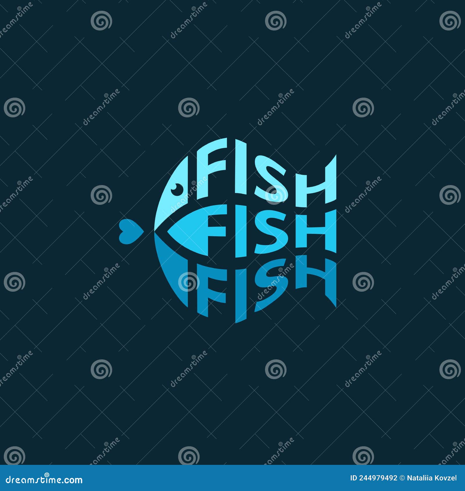 Fish Text within Fish Silhouette. Stock Vector - Illustration of food ...