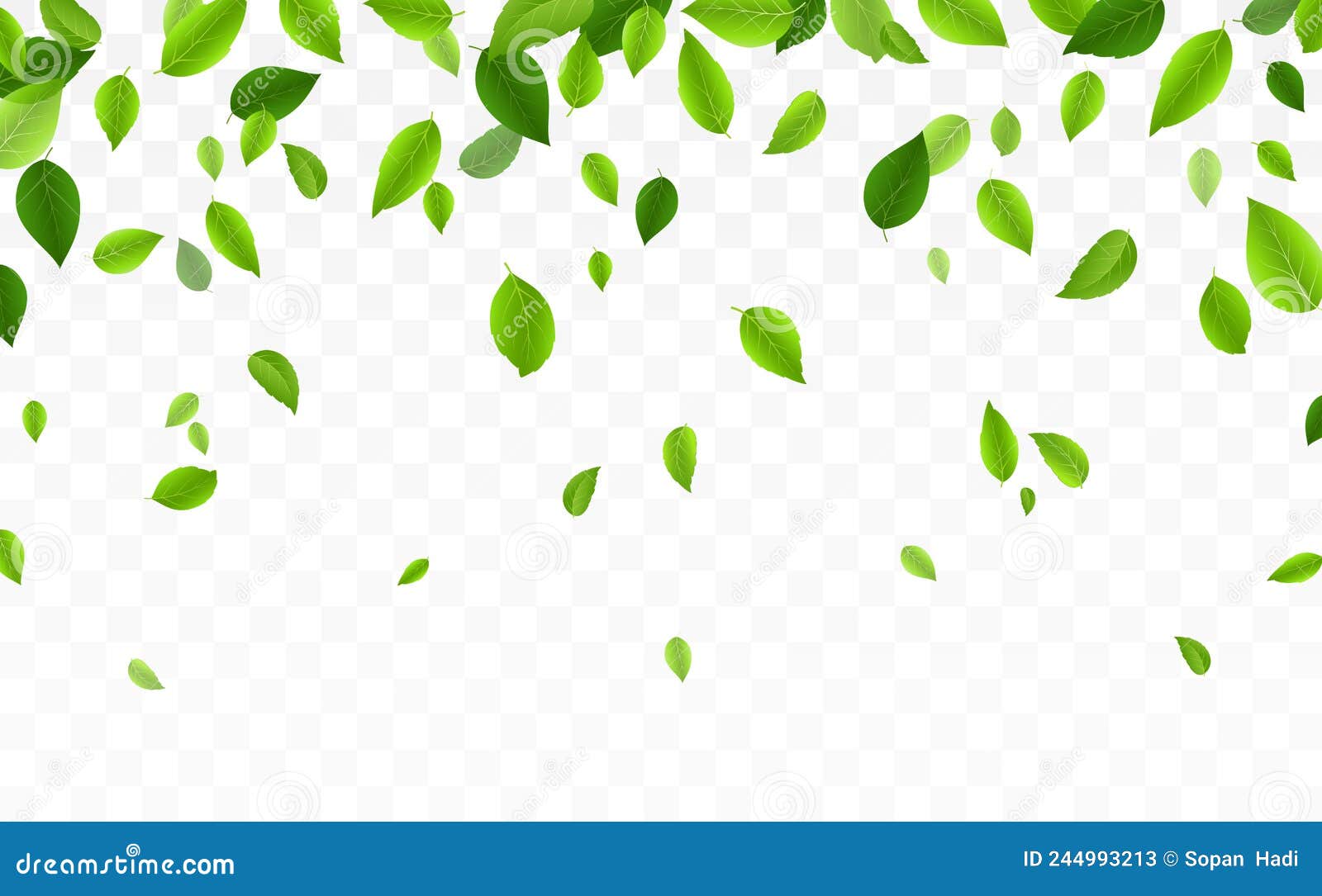 Green Leaves Falling From Tree