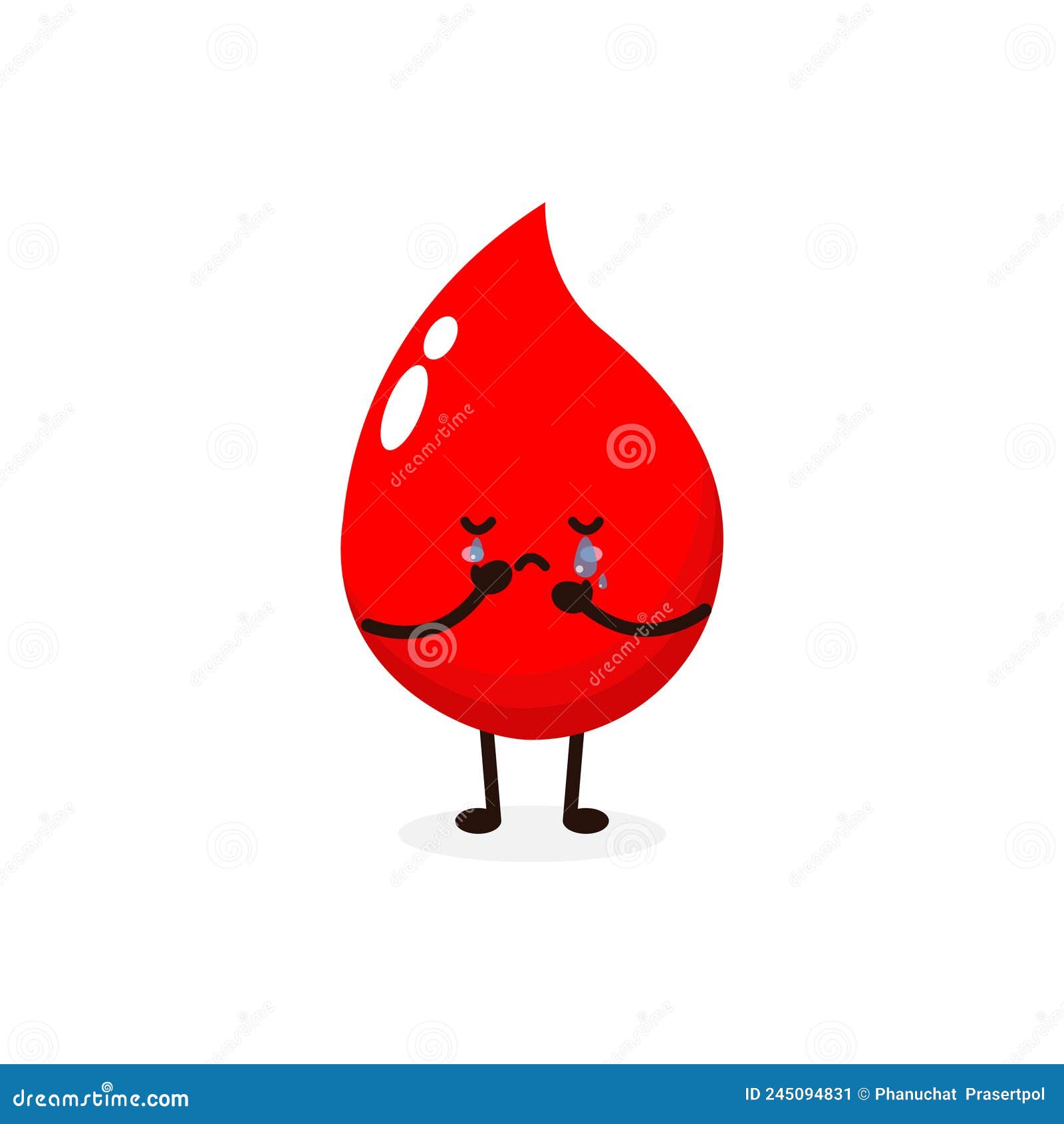 Funny Cartoon Cute Sad Unhealthy Blood Drop, World Blood Donor Day ...