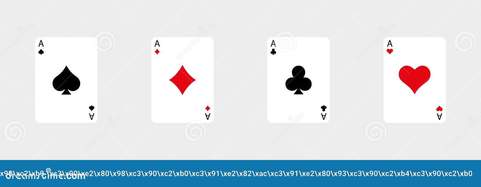 Four Playing Cards. Playing Card Suits Icon Set Stock Illustration ...