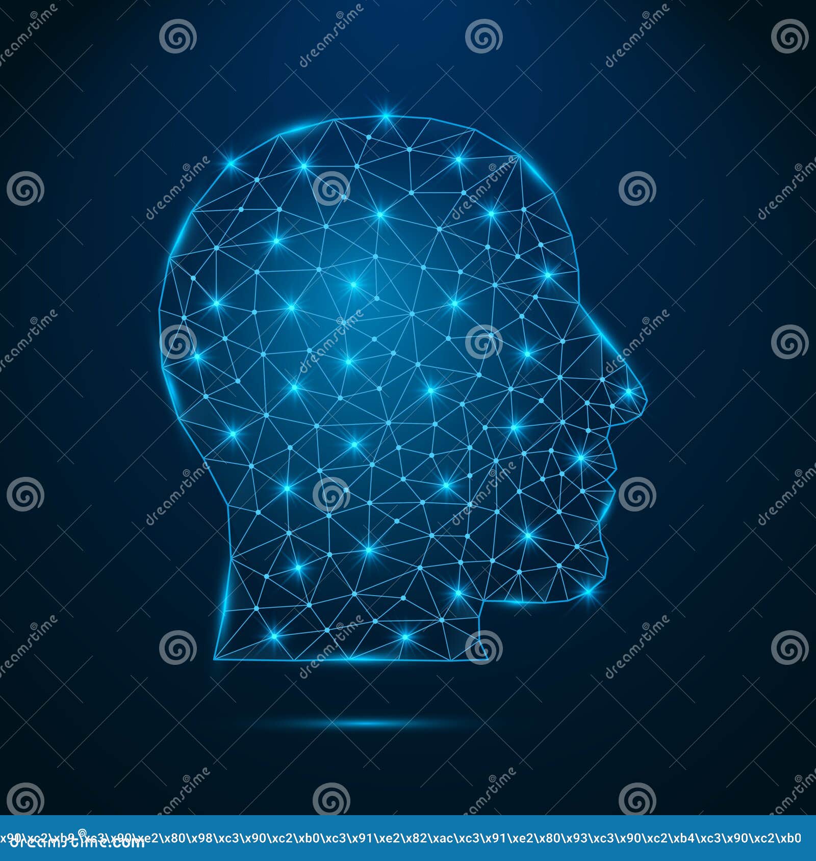 Futuristic Glowing Low Polygonal Human Head Symbol. People Head Sign ...