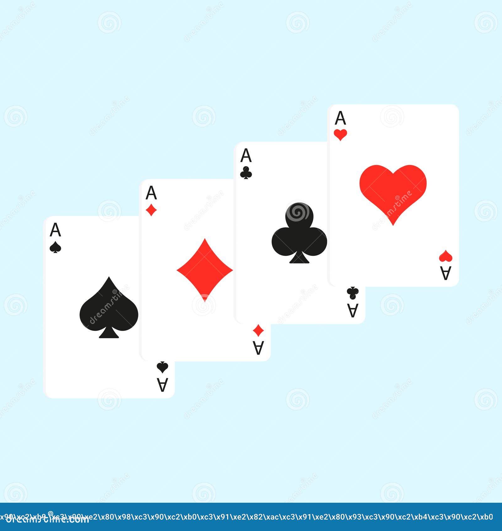 Four Playing Cards. Playing Card Suits Icon Set Stock Illustration ...