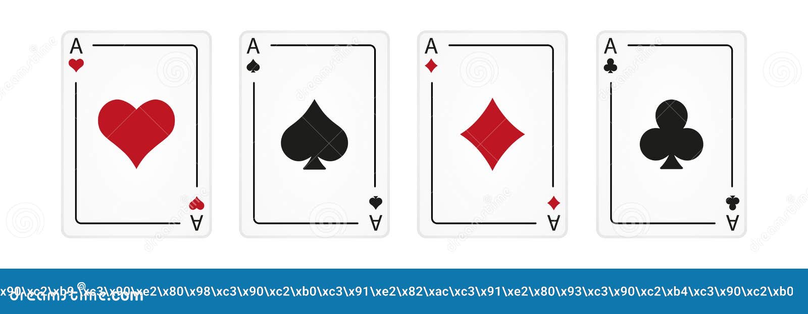 Four Playing Cards. Playing Card Suits Icon Set Stock Illustration ...