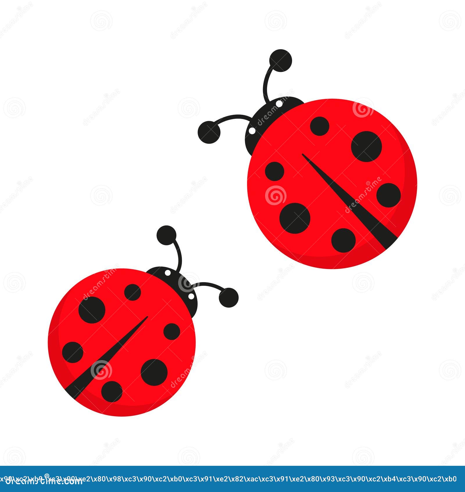 Ladybugs Cute Different Characters Set. Ladybirds In Five Style ...