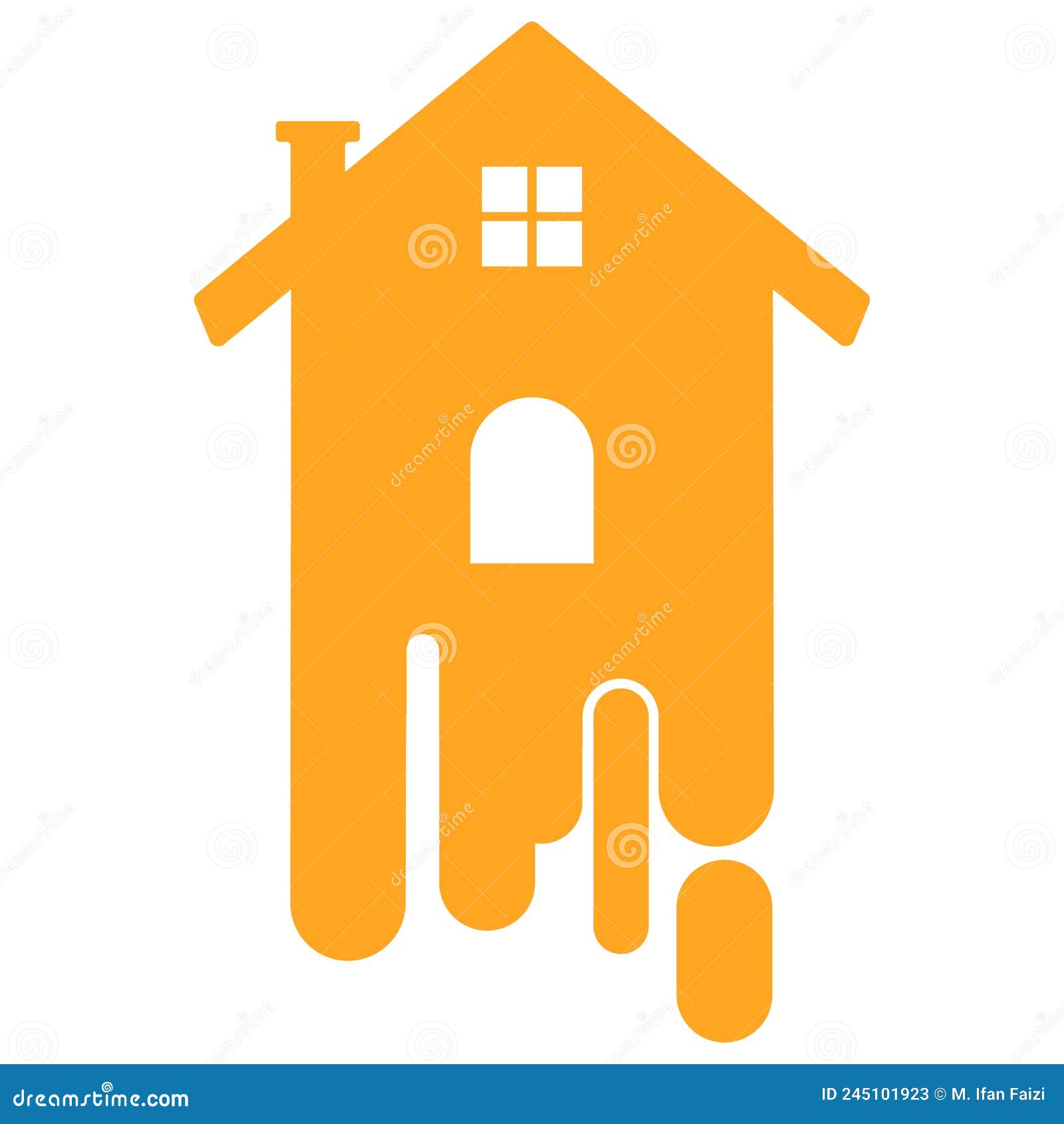 Logo Home Icon with House Melting Stock Vector - Illustration of ...