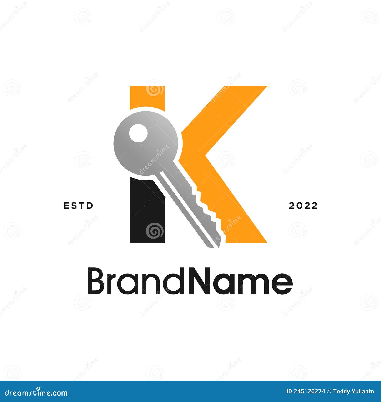 Modern Initial K Key Logo stock vector. Illustration of creative ...