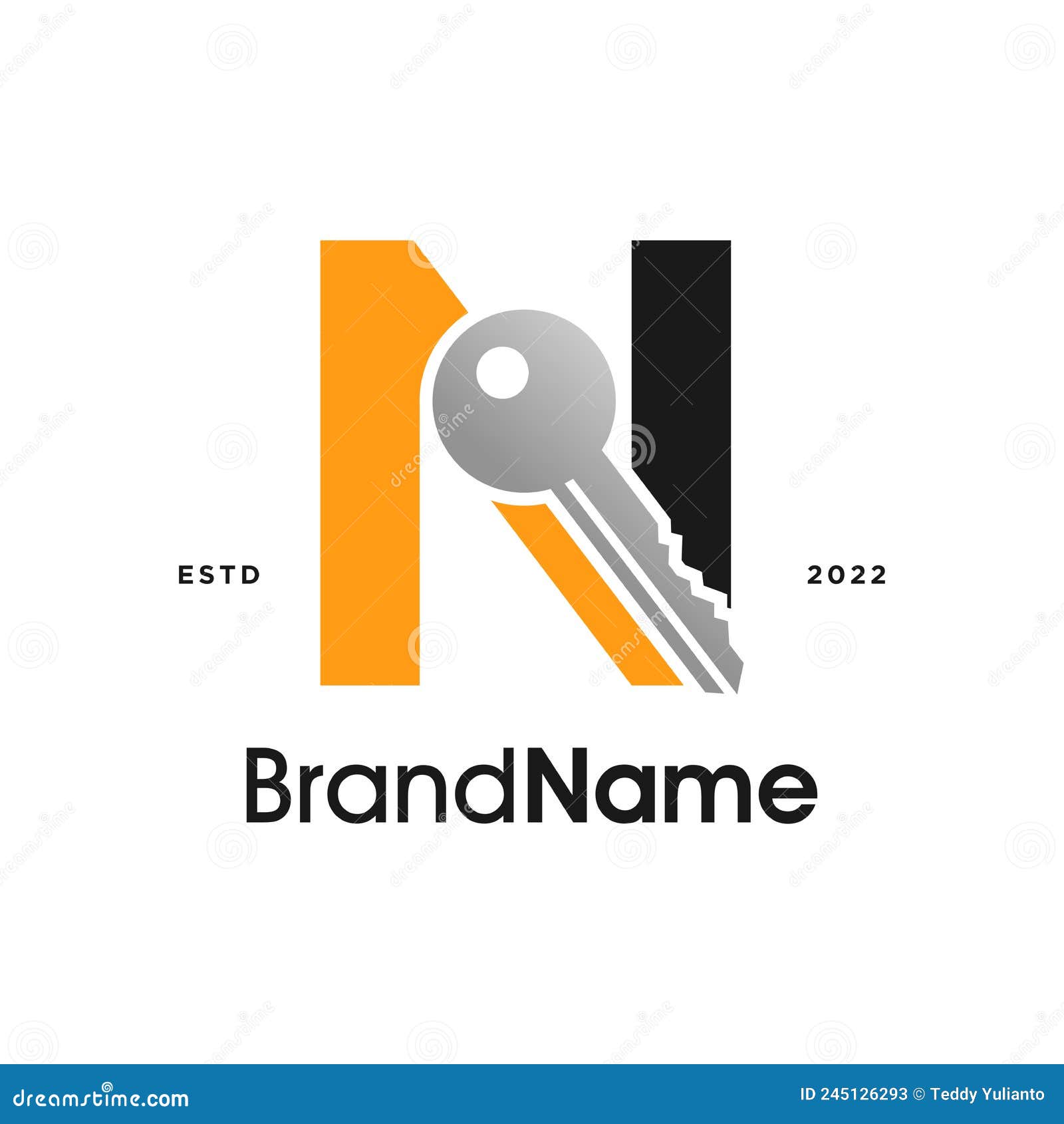 Modern Initial N Key Logo stock vector. Illustration of concept - 245126293