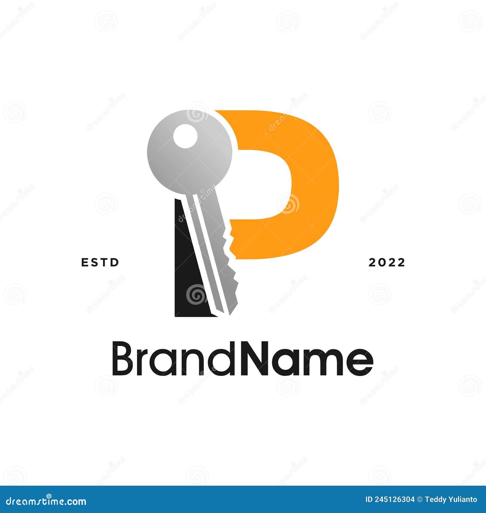 Modern Initial P Key Logo stock vector. Illustration of home - 245126304