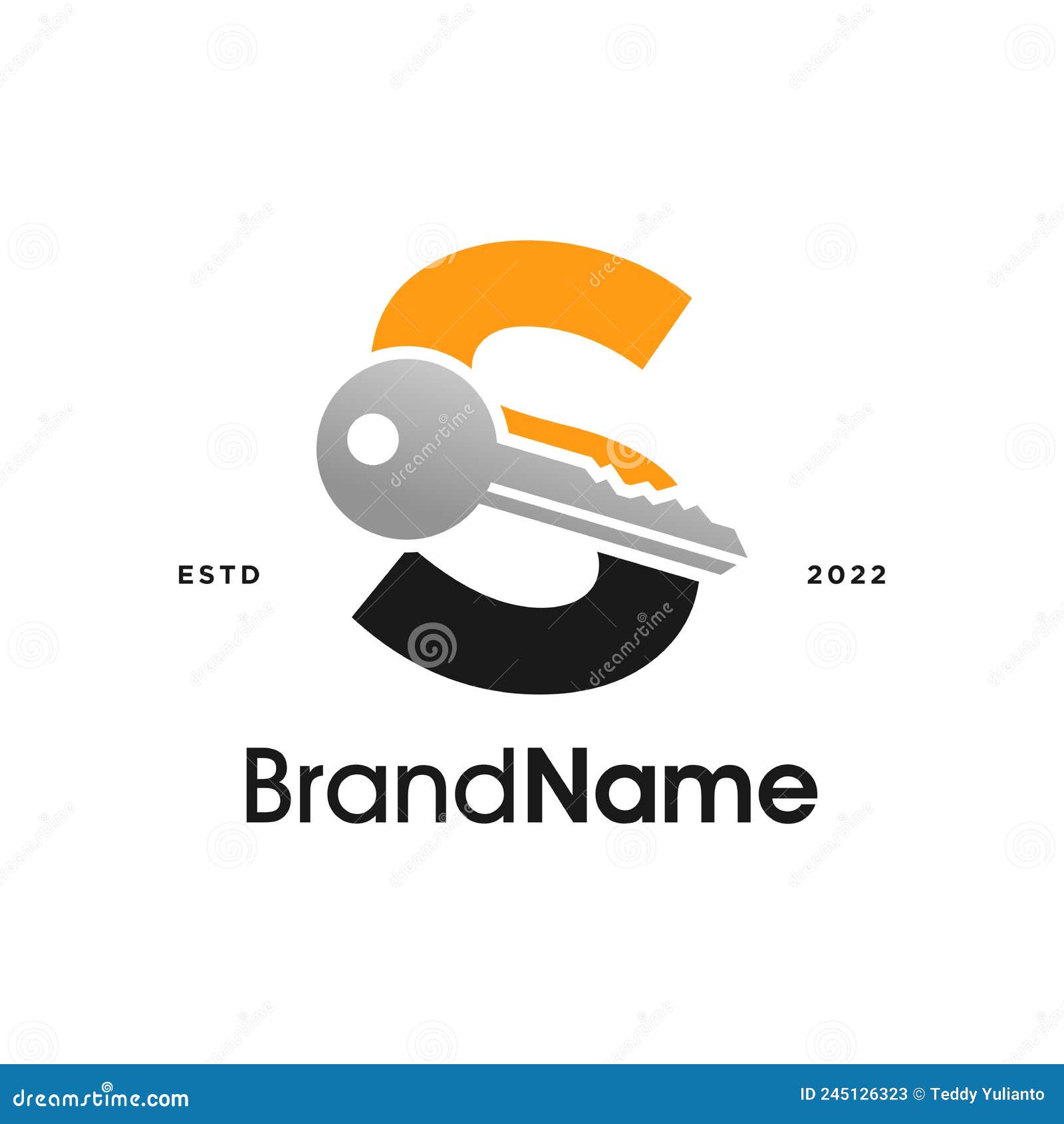 Modern Initial S Key Logo stock vector. Illustration of initial - 245126323