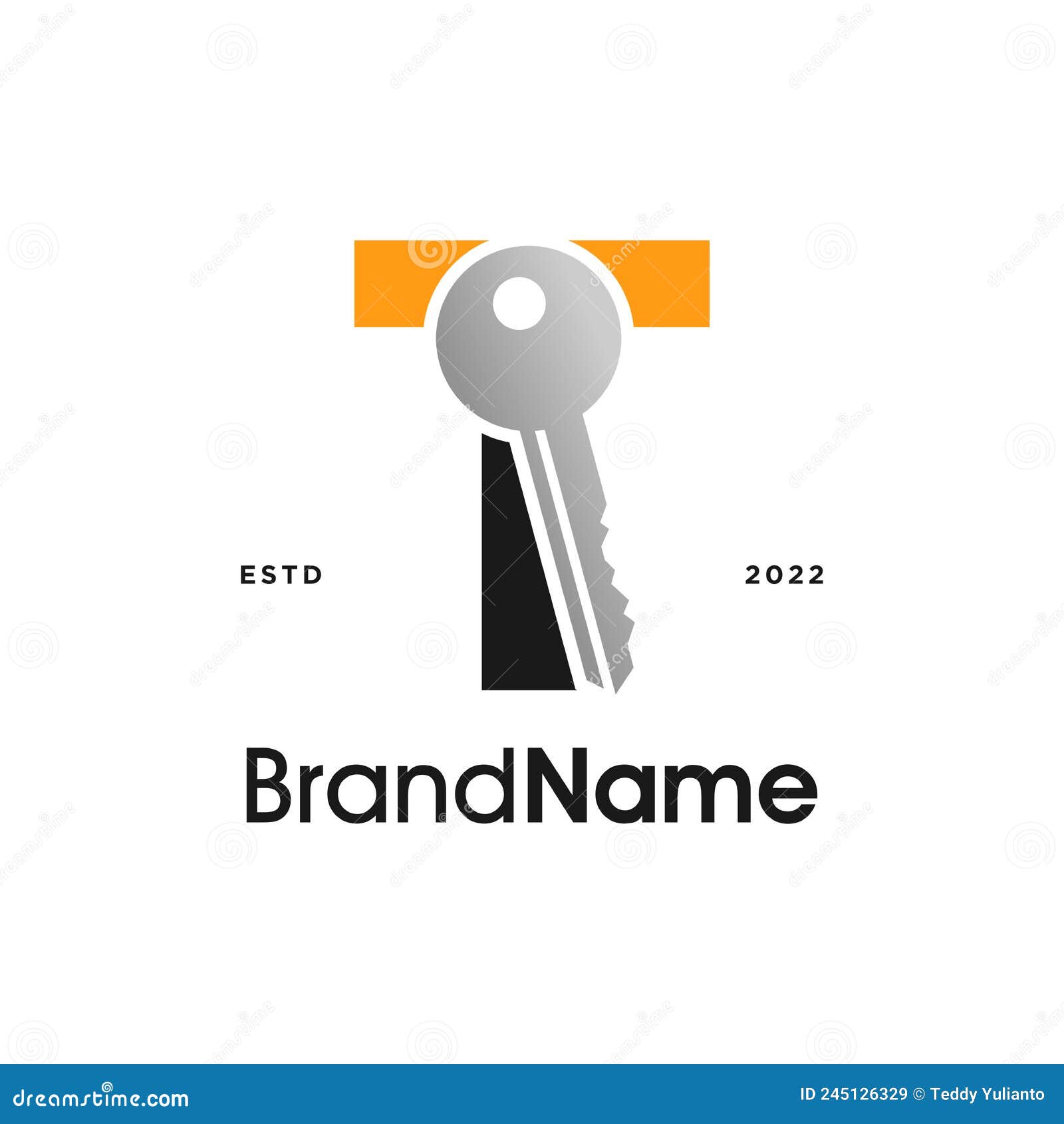 Modern Initial T Key Logo stock vector. Illustration of creative ...