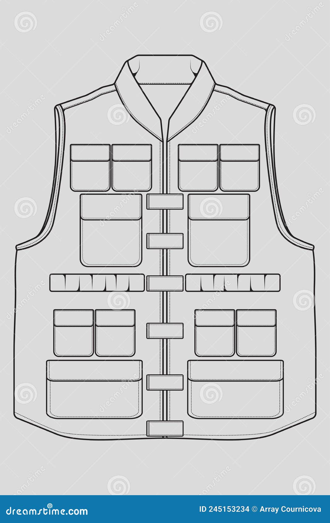 Chest Vest Bag Outline Drawing Vector, Chest Vest Bag In A Sketch Style ...