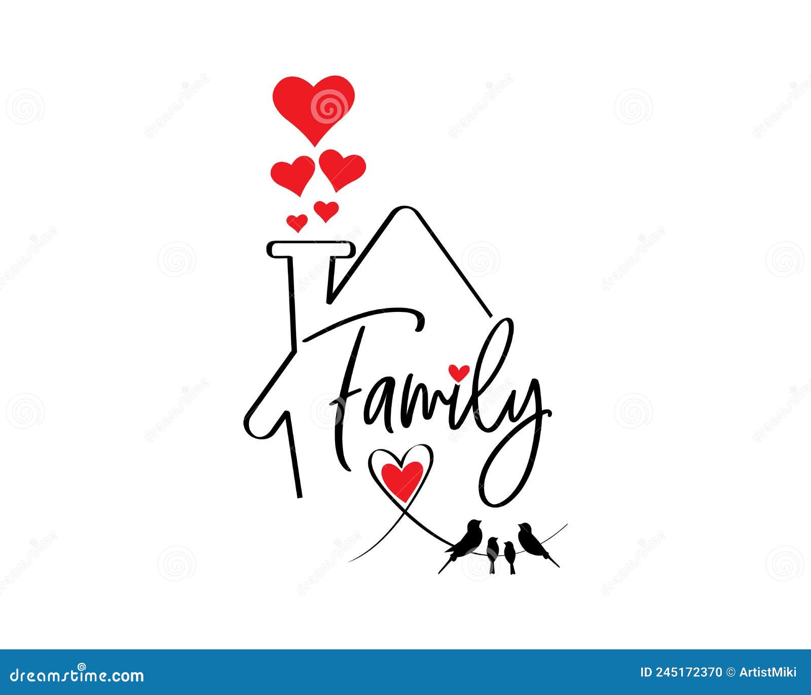 Family, Vector. Wording Design Isolated on White Stock Vector ...