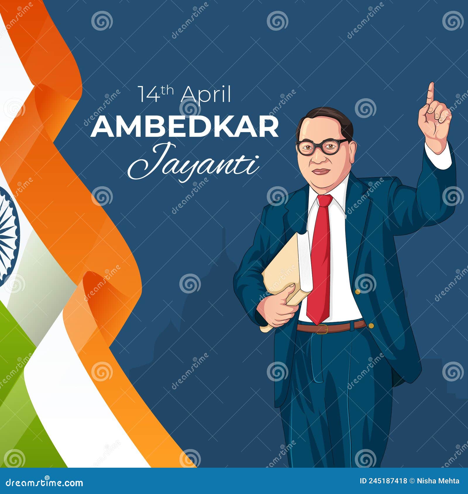 Dr. B.R Ambedkar Jayanti. Bhimrao Ramji Ambedkar Vector Illustration ...