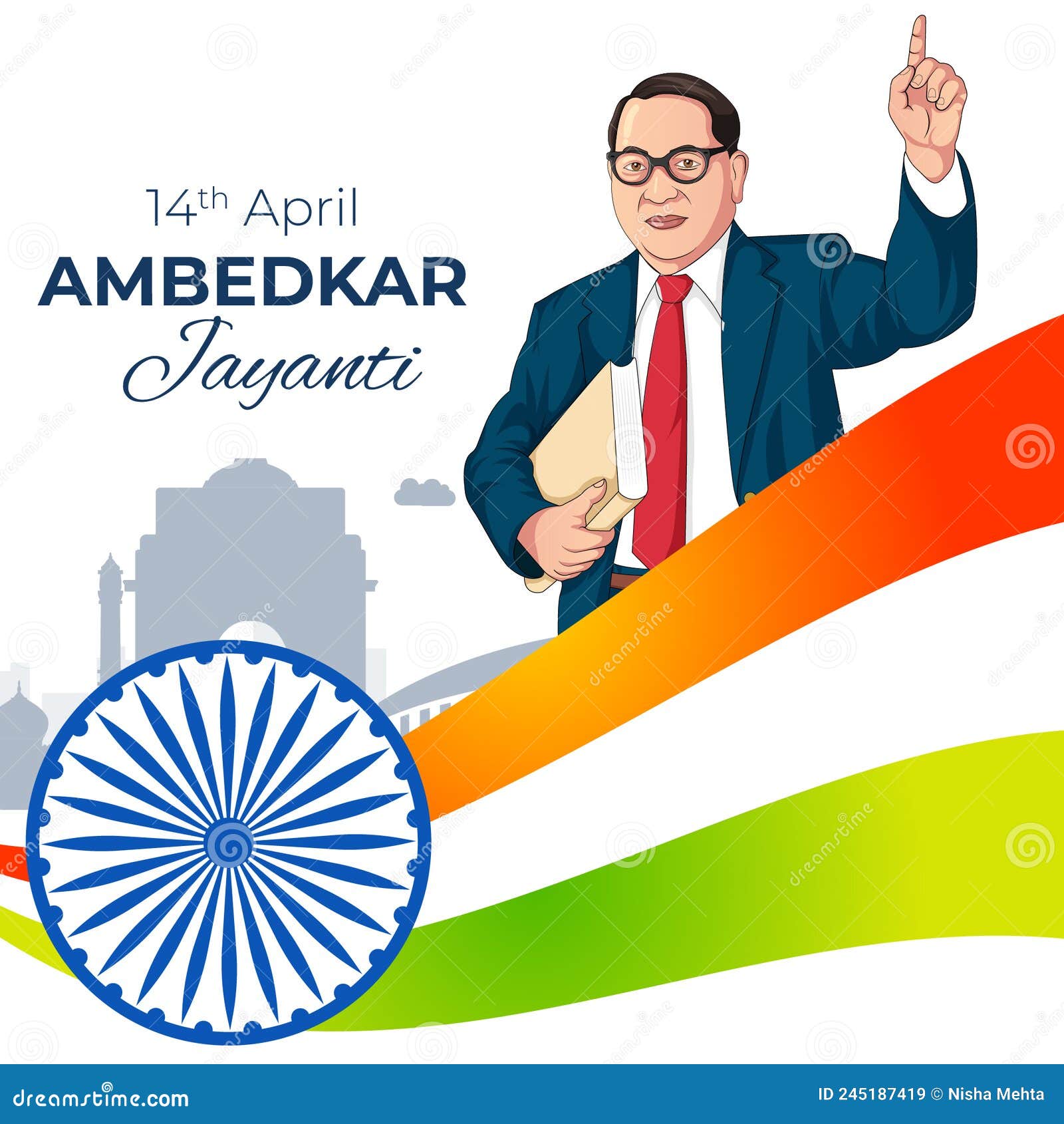 Dr. B.R Ambedkar Jayanti. Bhimrao Ramji Ambedkar Vector Illustration ...