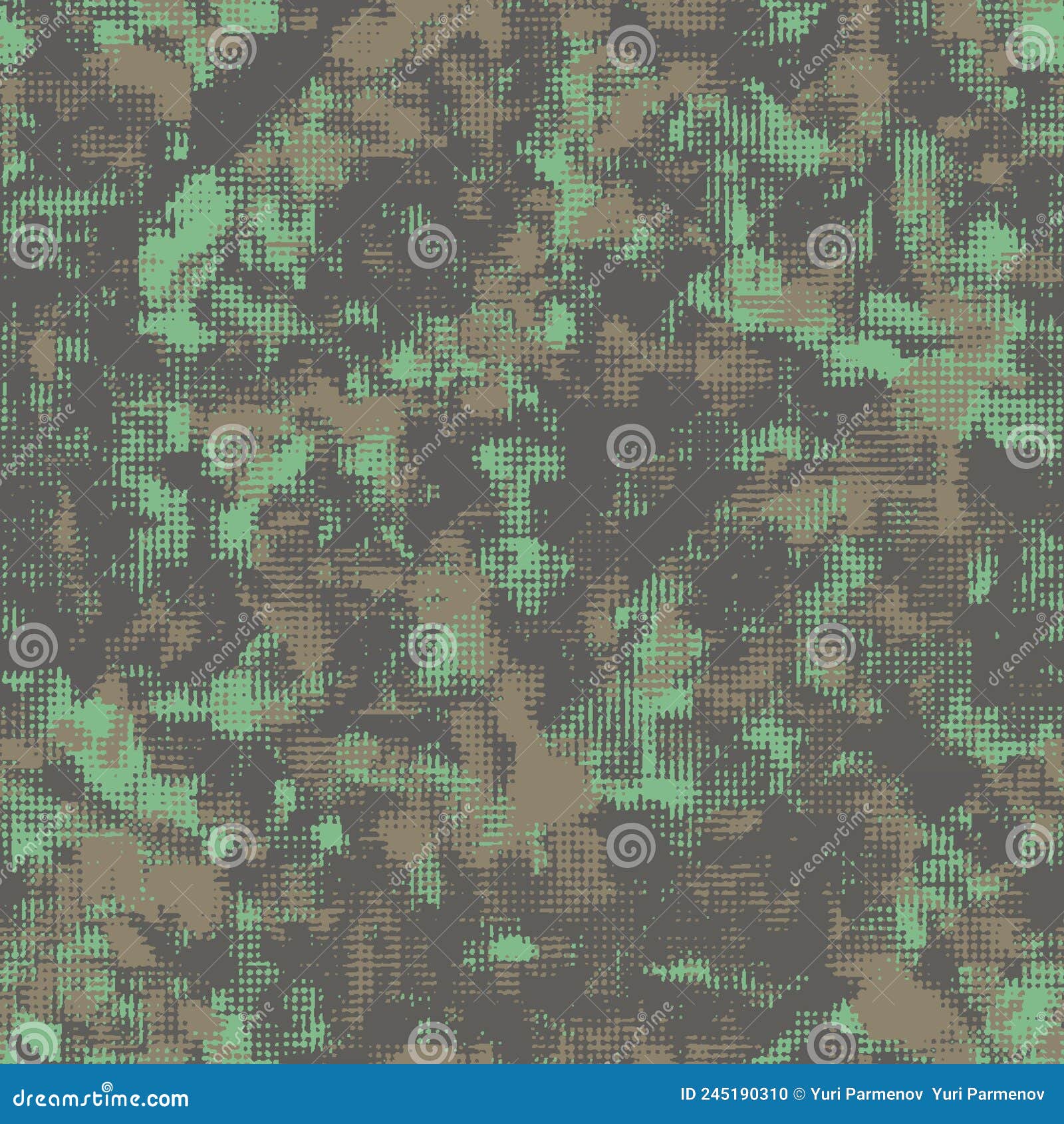 Vector Digital Camouflage. Seamless Camo Pattern. Green Halftone Dots ...