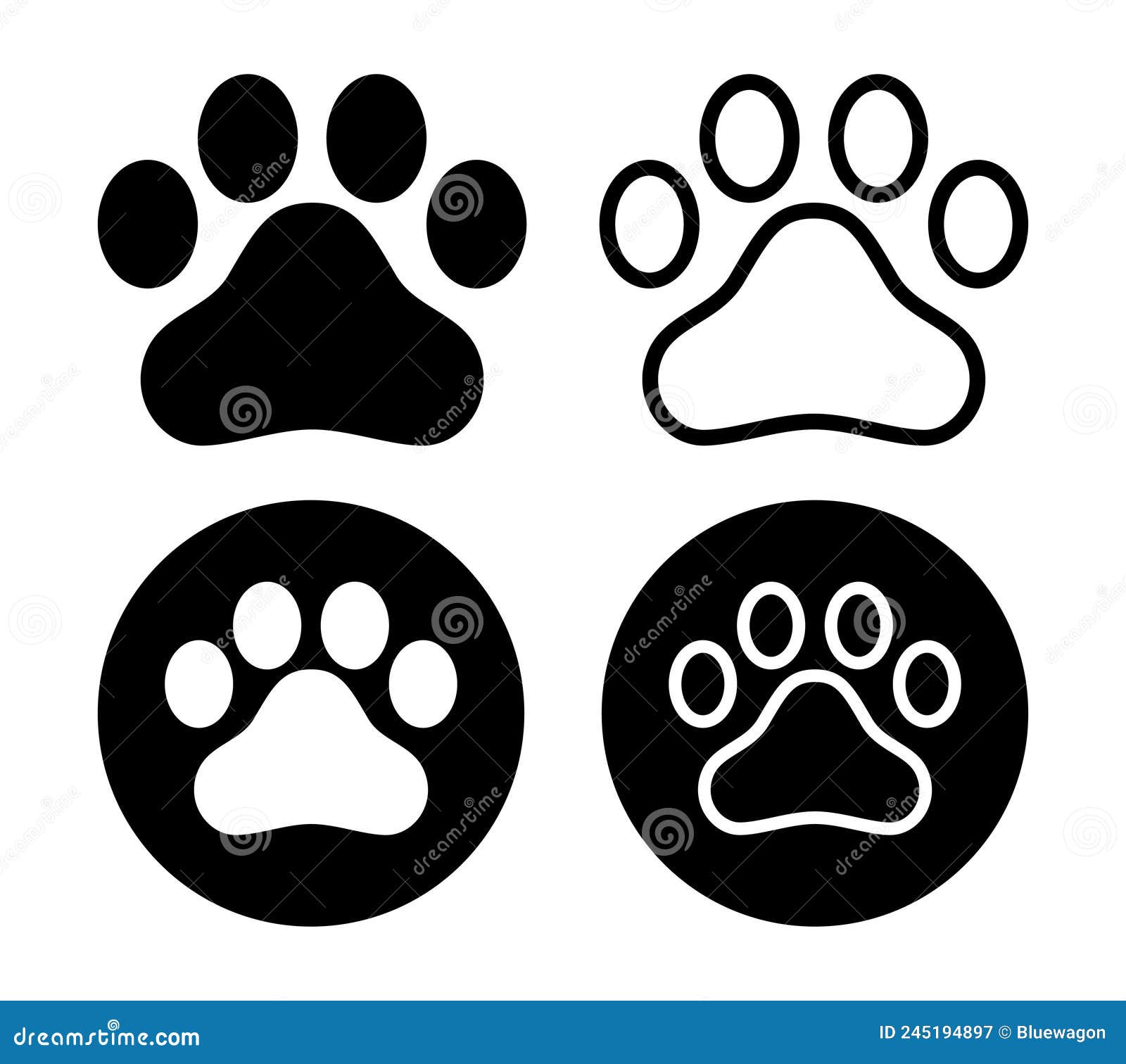 Simple Paw Icon Vector Design Illustration. Stock Vector - Illustration ...