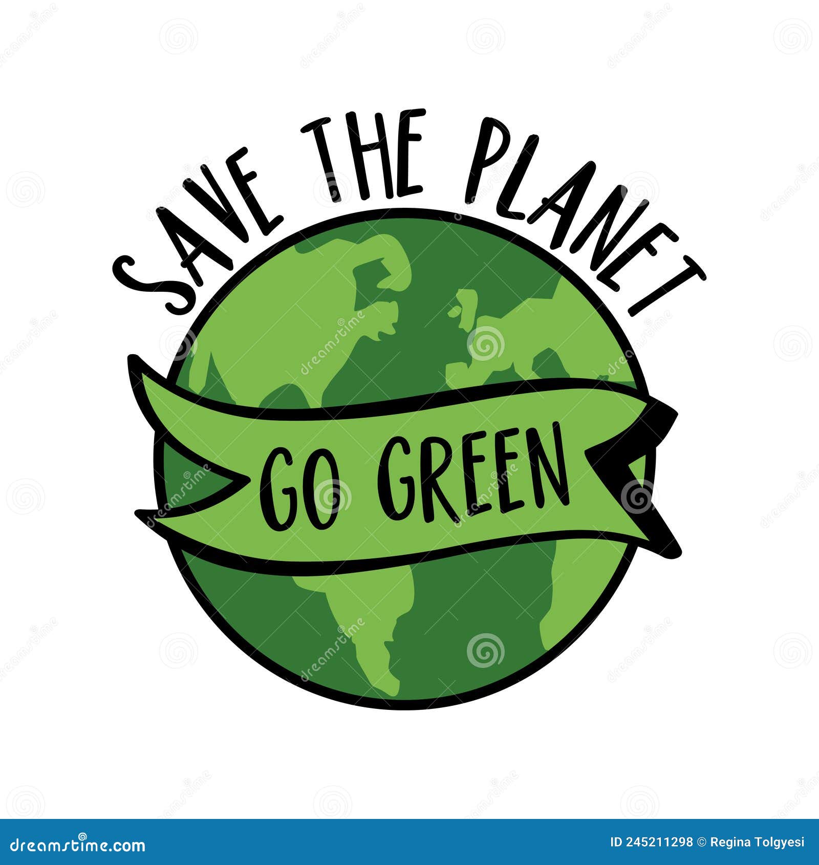 Save the Planet Go Green - Happy Earth Day Stock Vector - Illustration ...