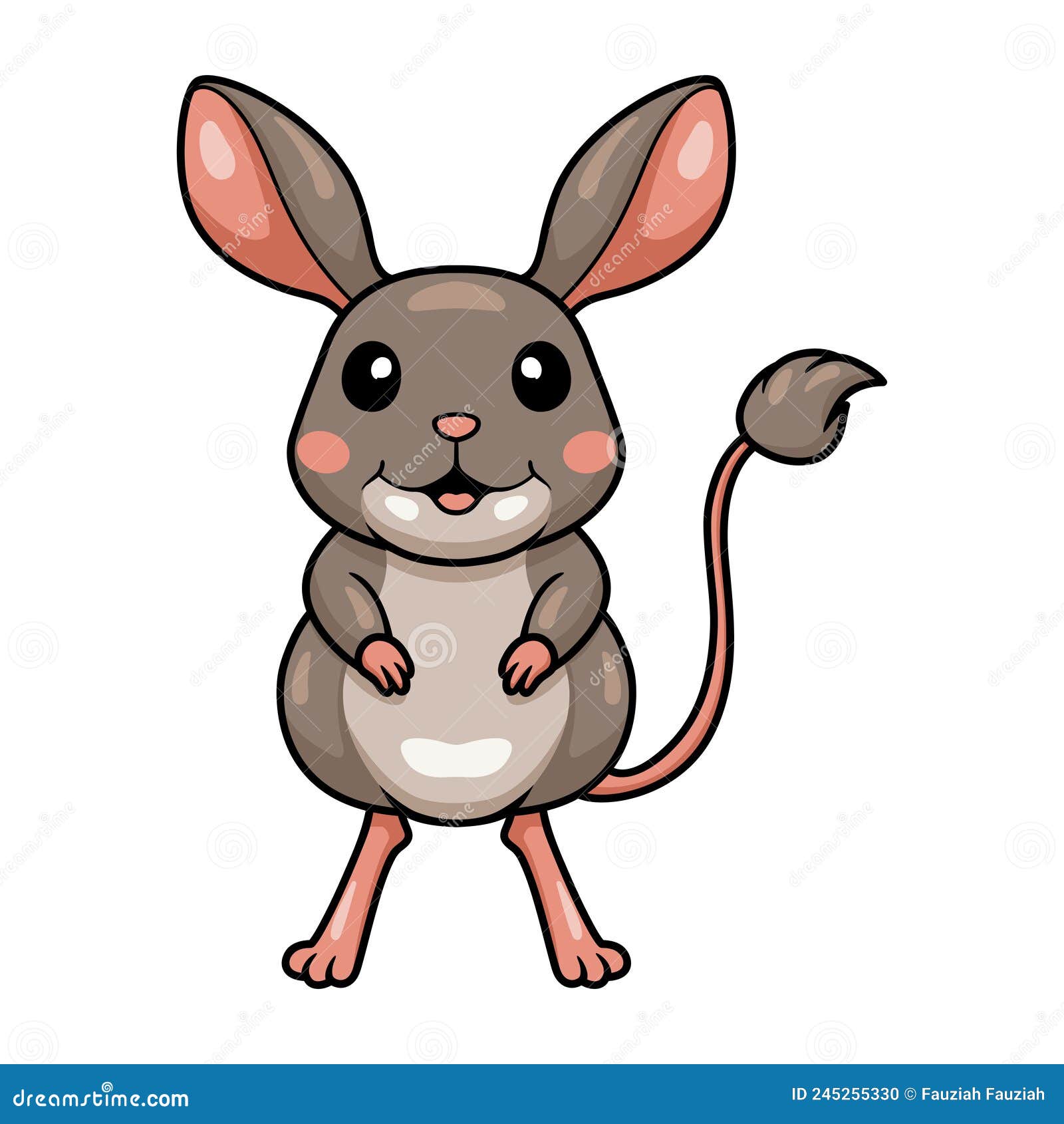 Cute Little Jerboa Cartoon Standing Stock Vector - Illustration of chibi, africa: 245255330