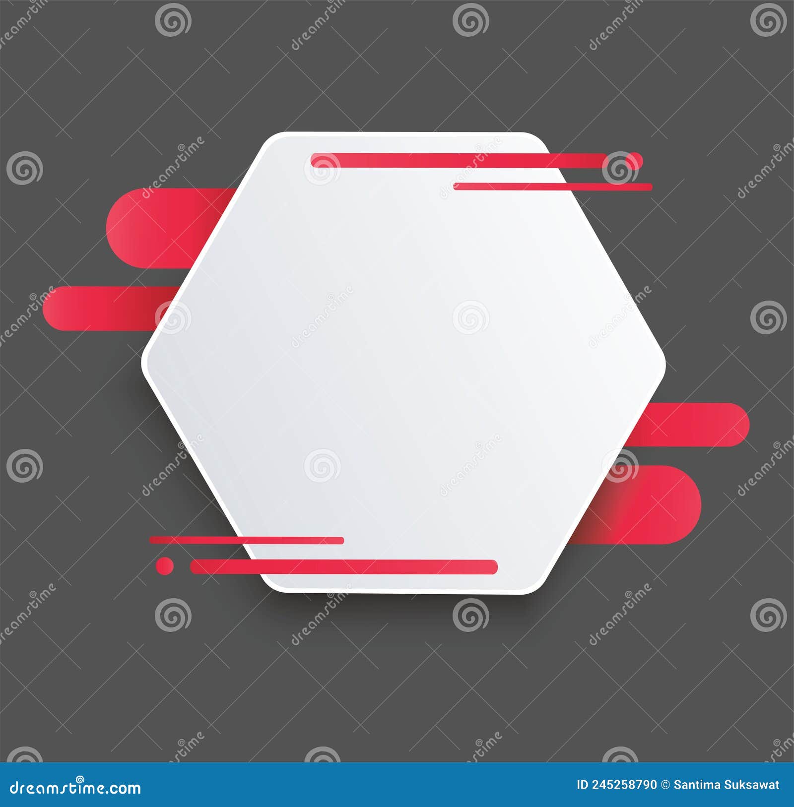 Red Hexagon Background Template Vector Illustration Stock Vector ...