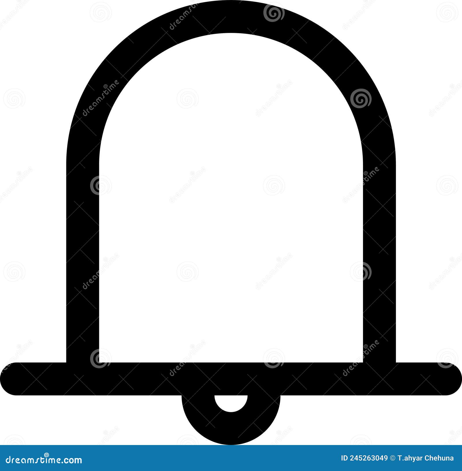 Bell Icon Outline Vector Symbol Illustration. Stock Illustration ...